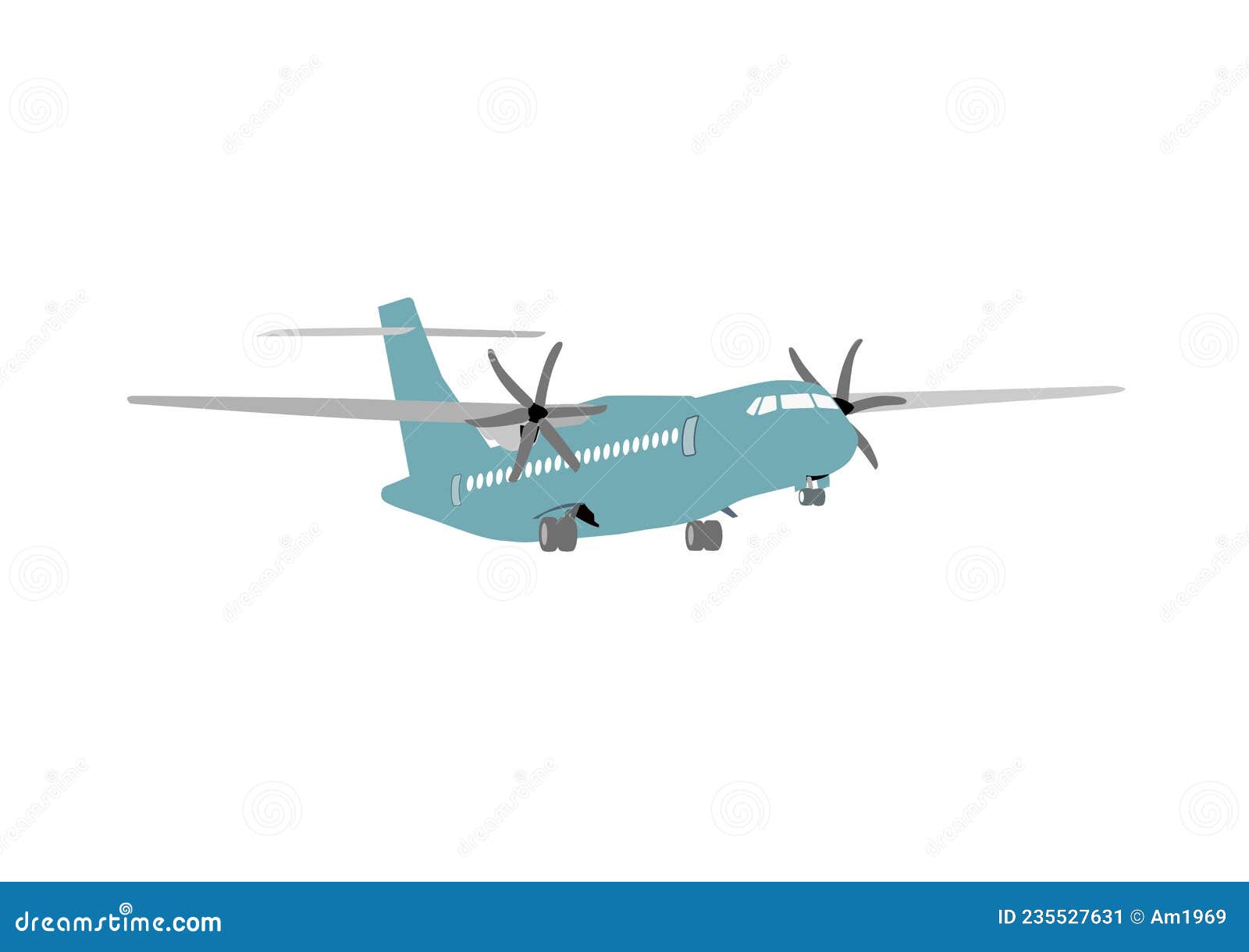 Regional Turboprop And Cargo Aircraft Cartoon Vector | CartoonDealer ...