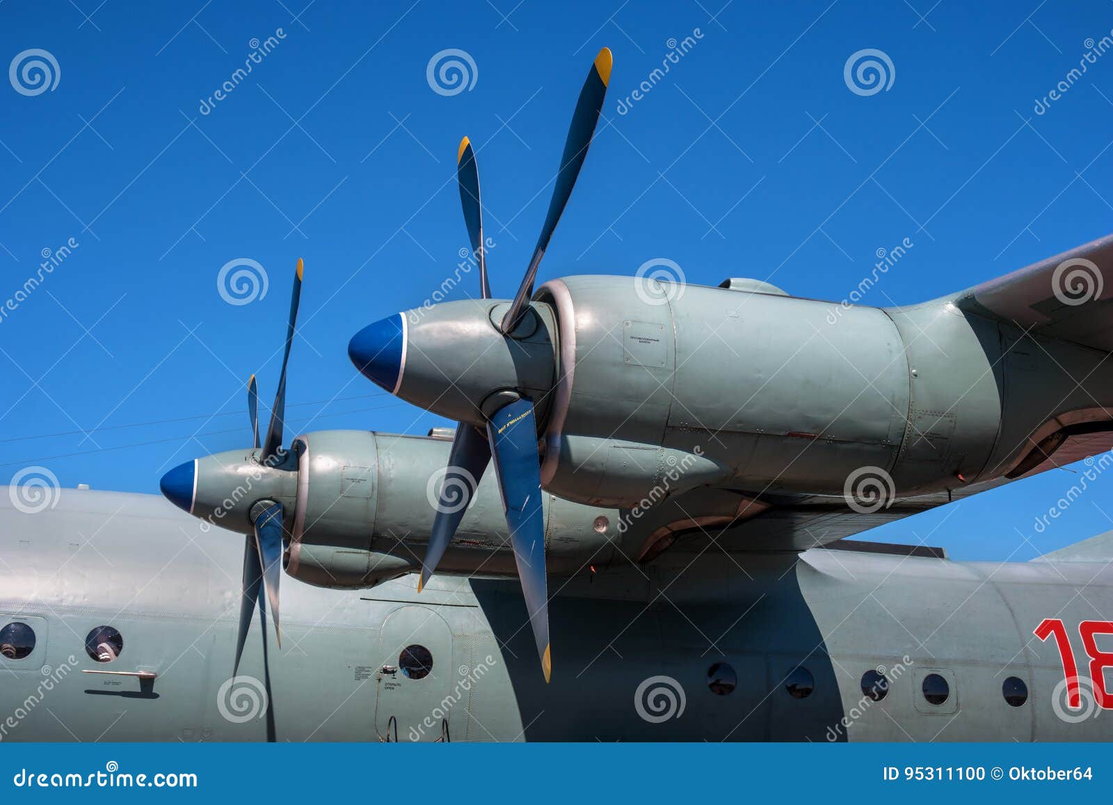 Turboprop Engine with Propeller. Close-up Stock Photo - Image of motor ...