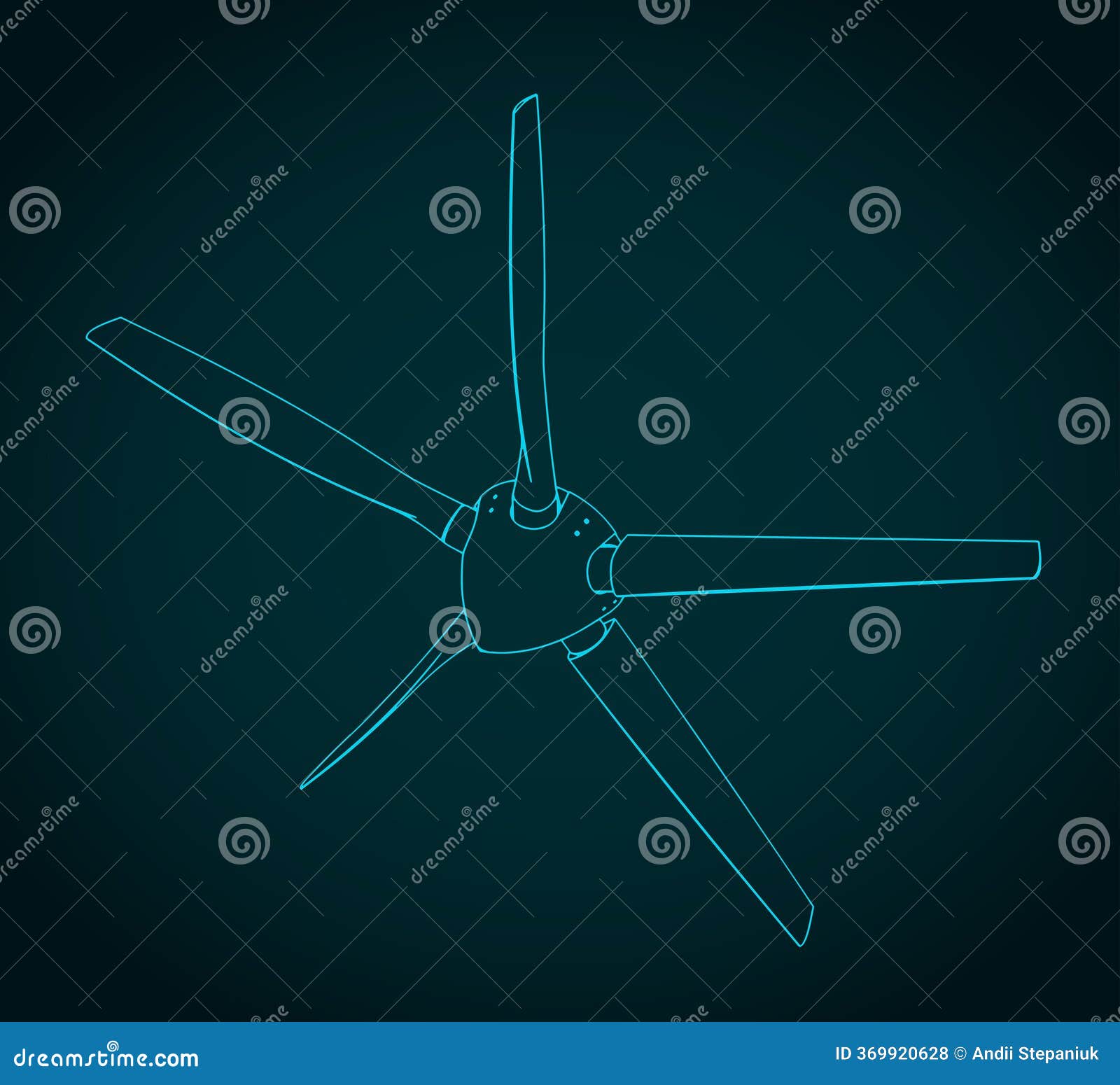 Turboprop-engine Propeller Isometric Blueprints Cartoon Vector ...