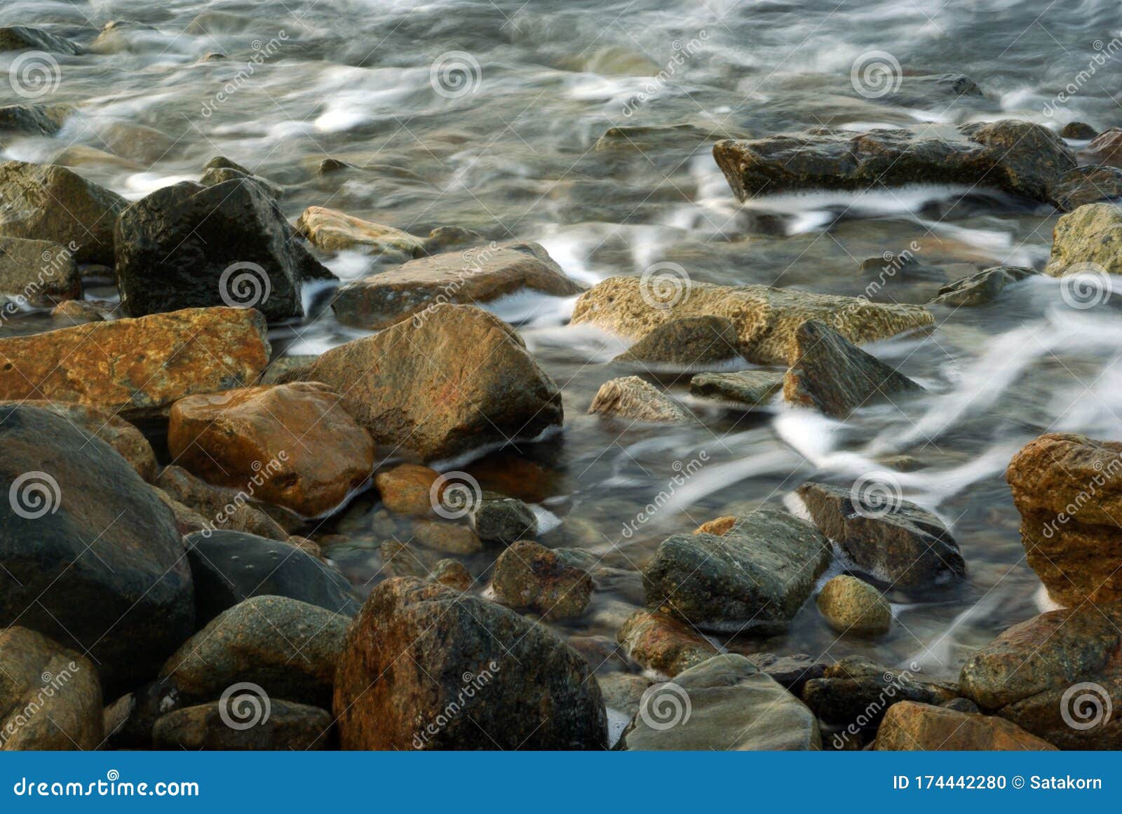 Turbulence Sea Water and Rock at Coastline Stock Photo - Image of rock ...