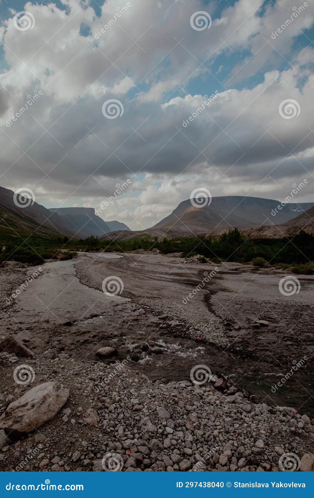Turbulent River Flows among the Forest and Mountains Stock Photo ...