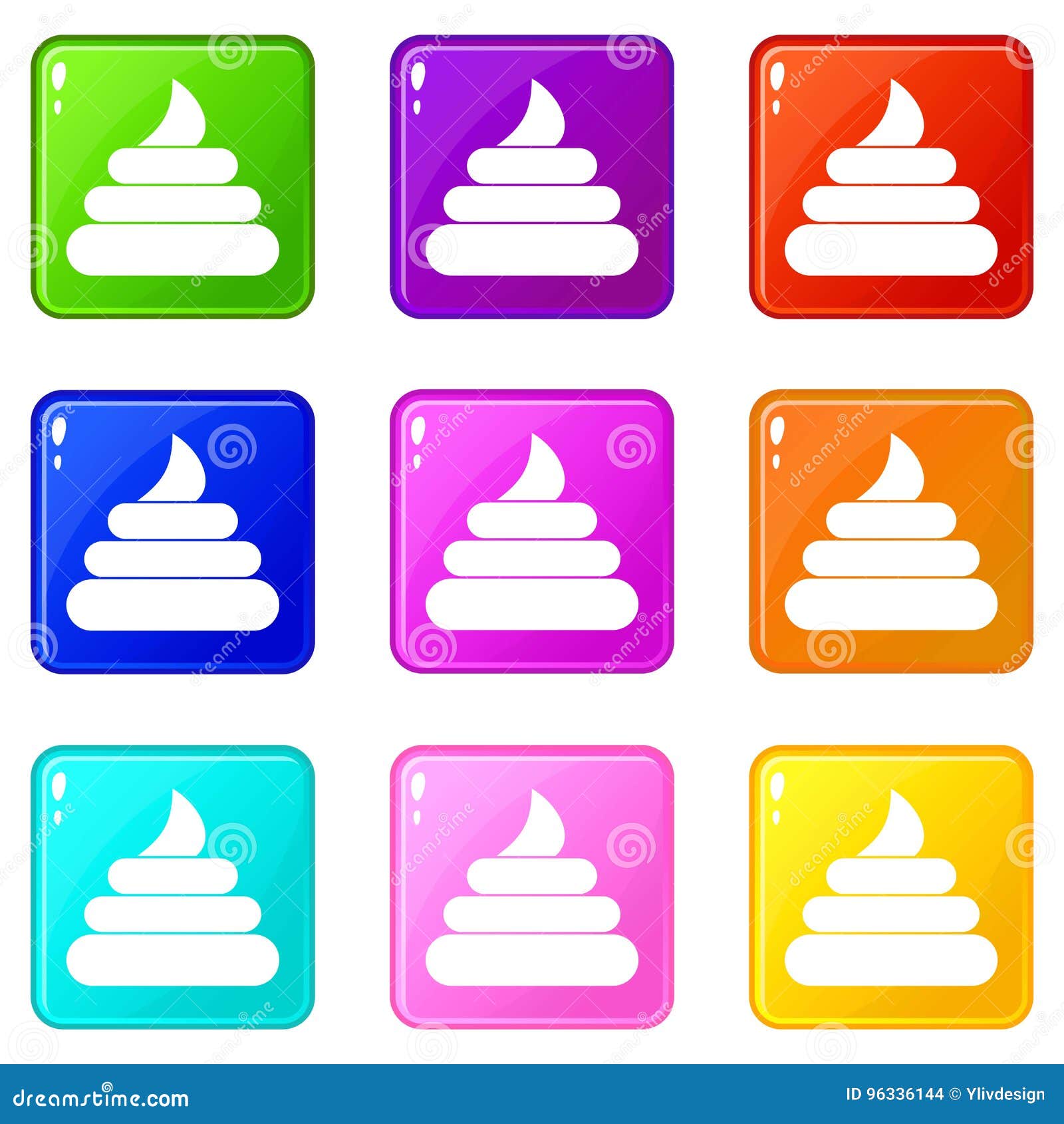 Turd icons 9 set stock vector. Illustration of defecating - 96336144