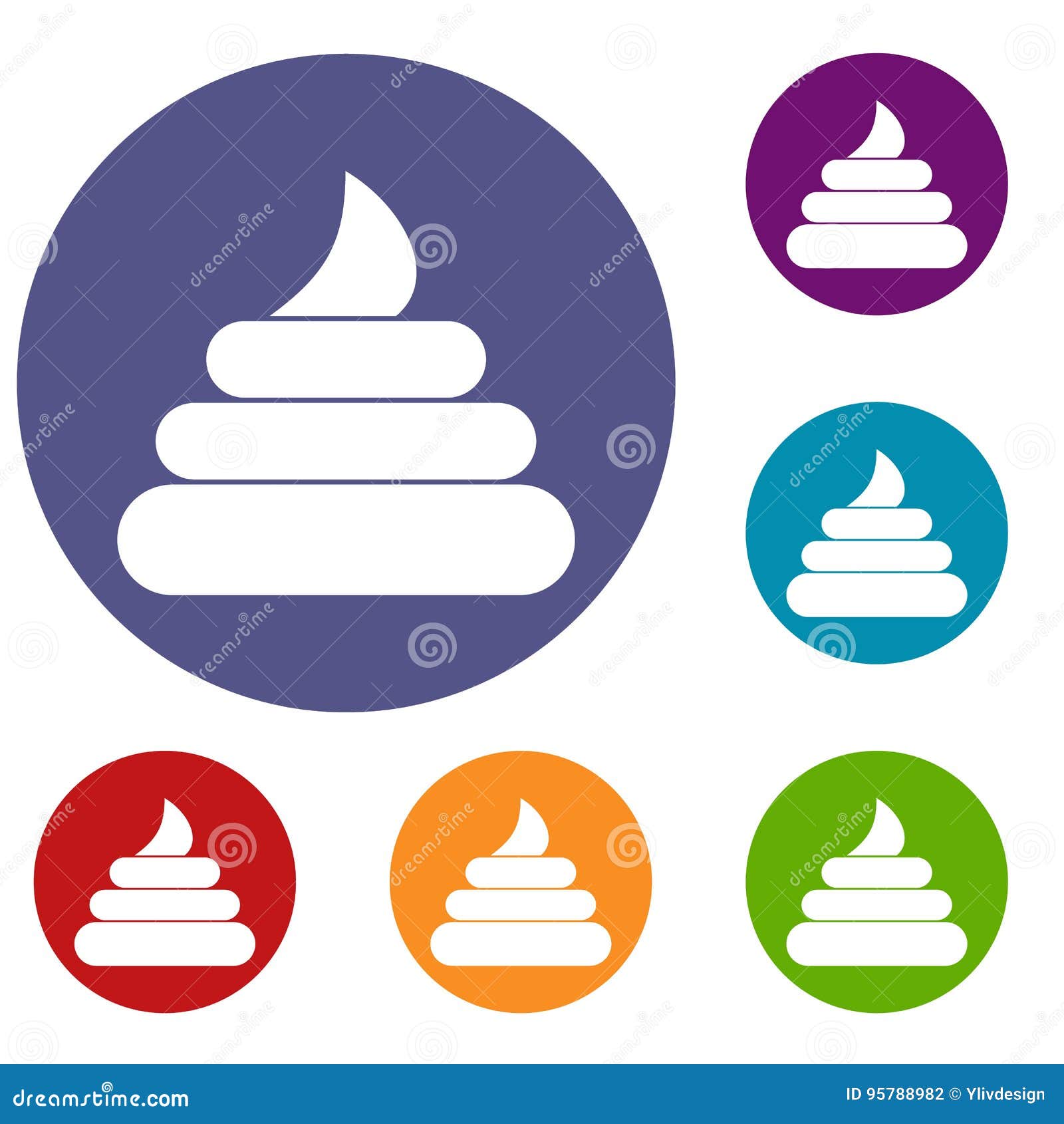 Turd icons set stock vector. Illustration of object, shit - 95788982