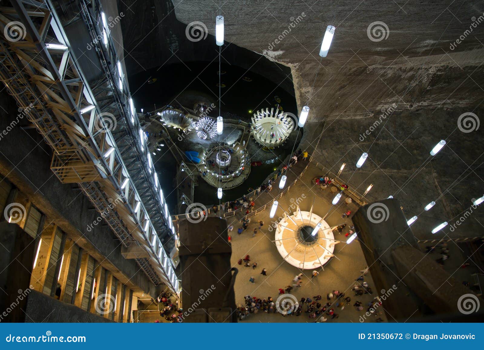 Turda Salt mine editorial photography. Image of perspective - 21350672