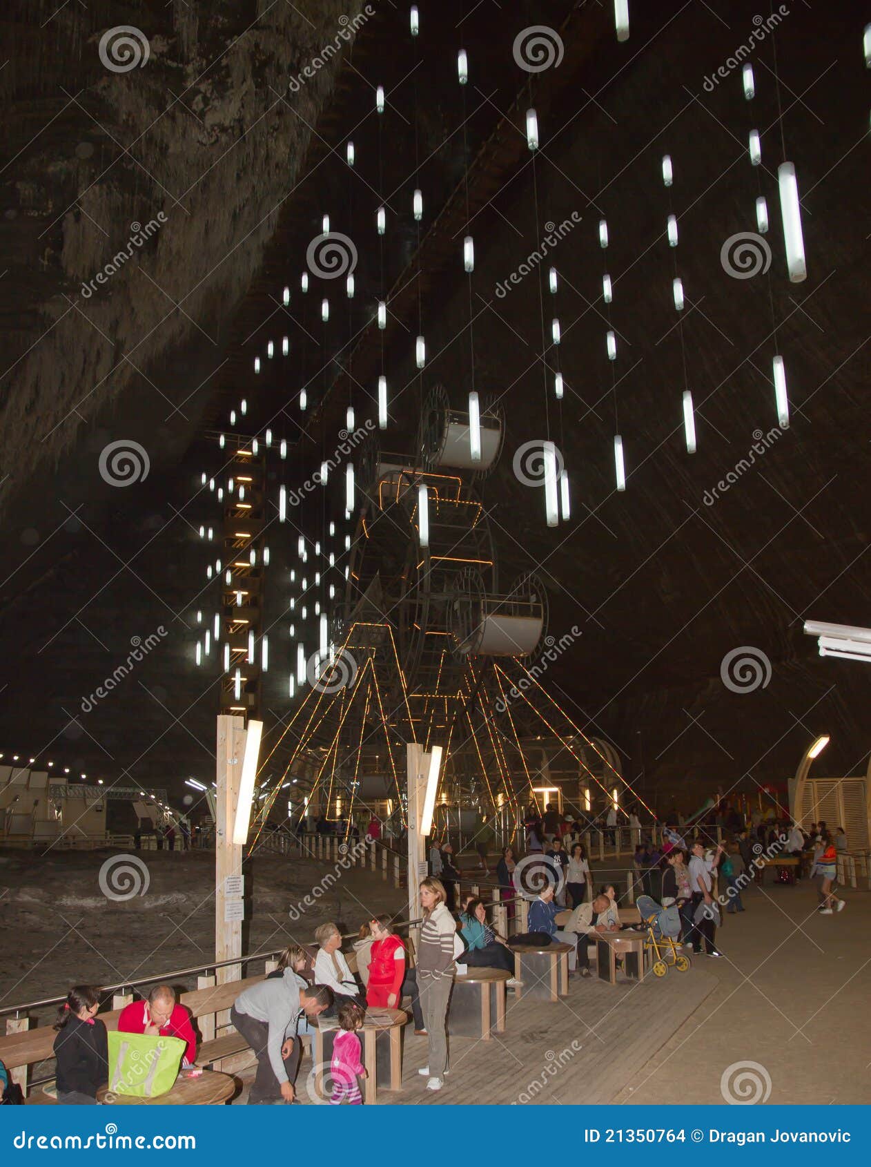 Turda Salt mine editorial stock image. Image of equipment - 21350764