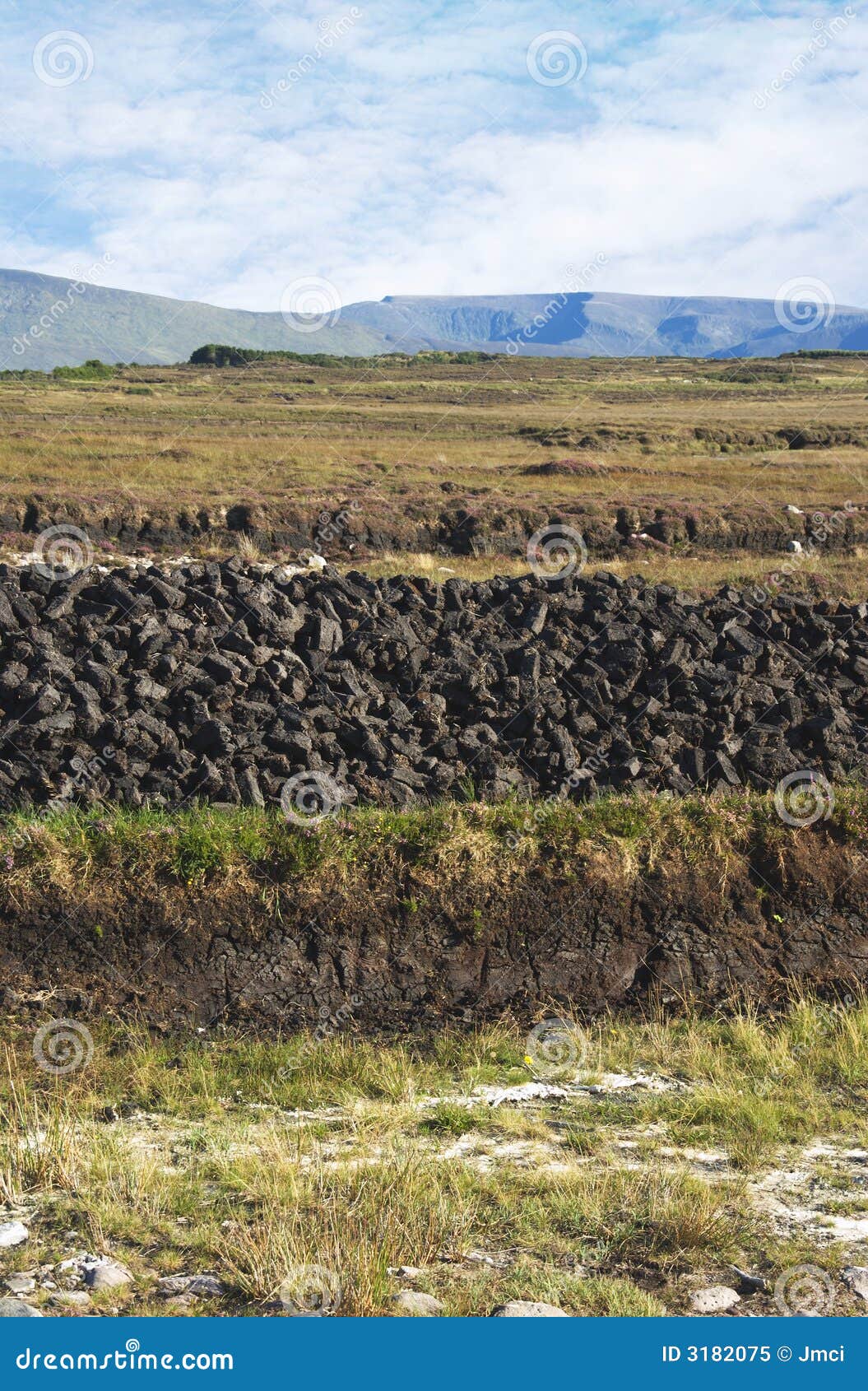 Turf bog stock image. Image of heap, peat, gaelic, pile - 3182075