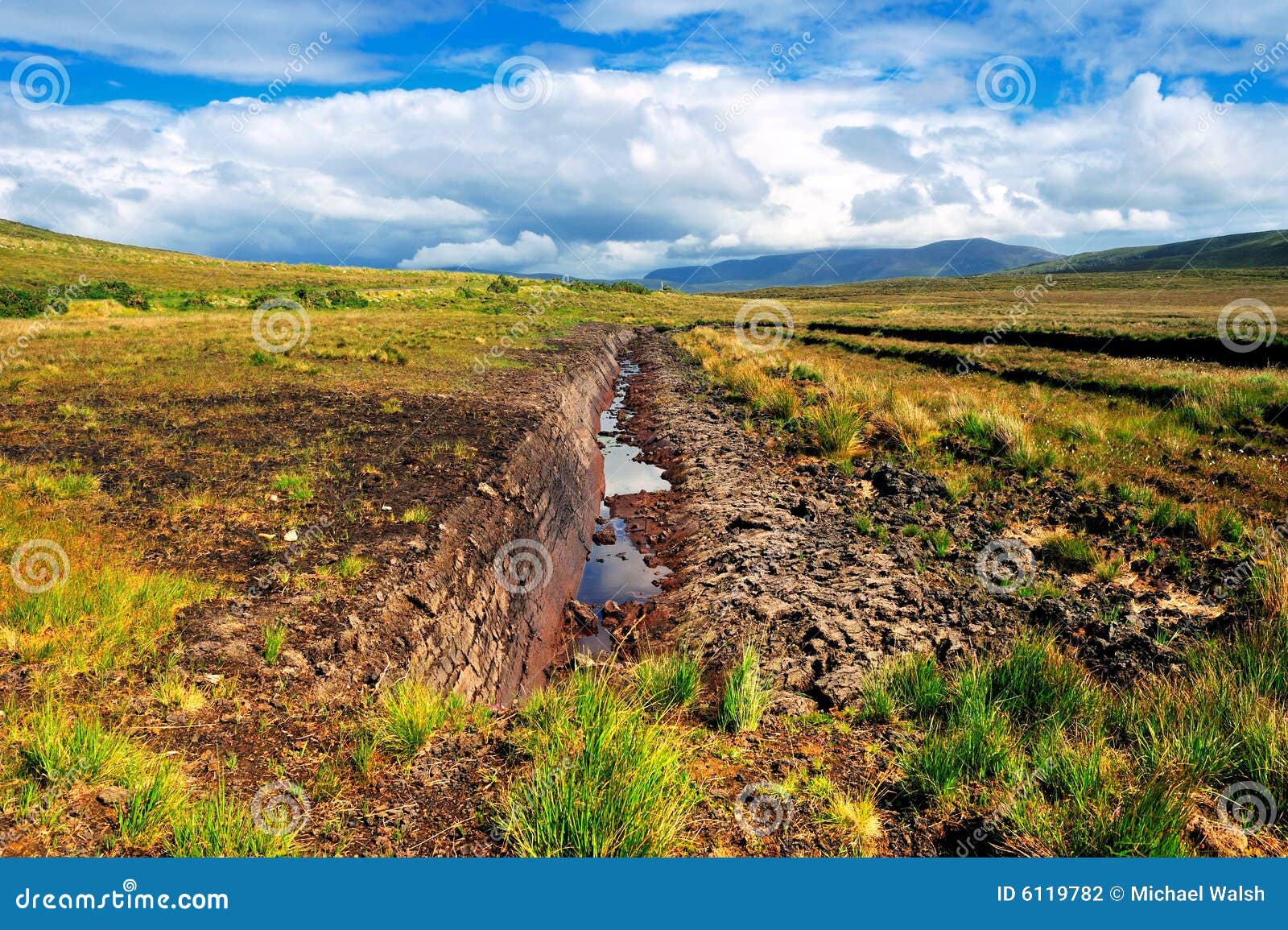 Turf Bog stock photo. Image of marsh, ireland, grass, summer - 6119782