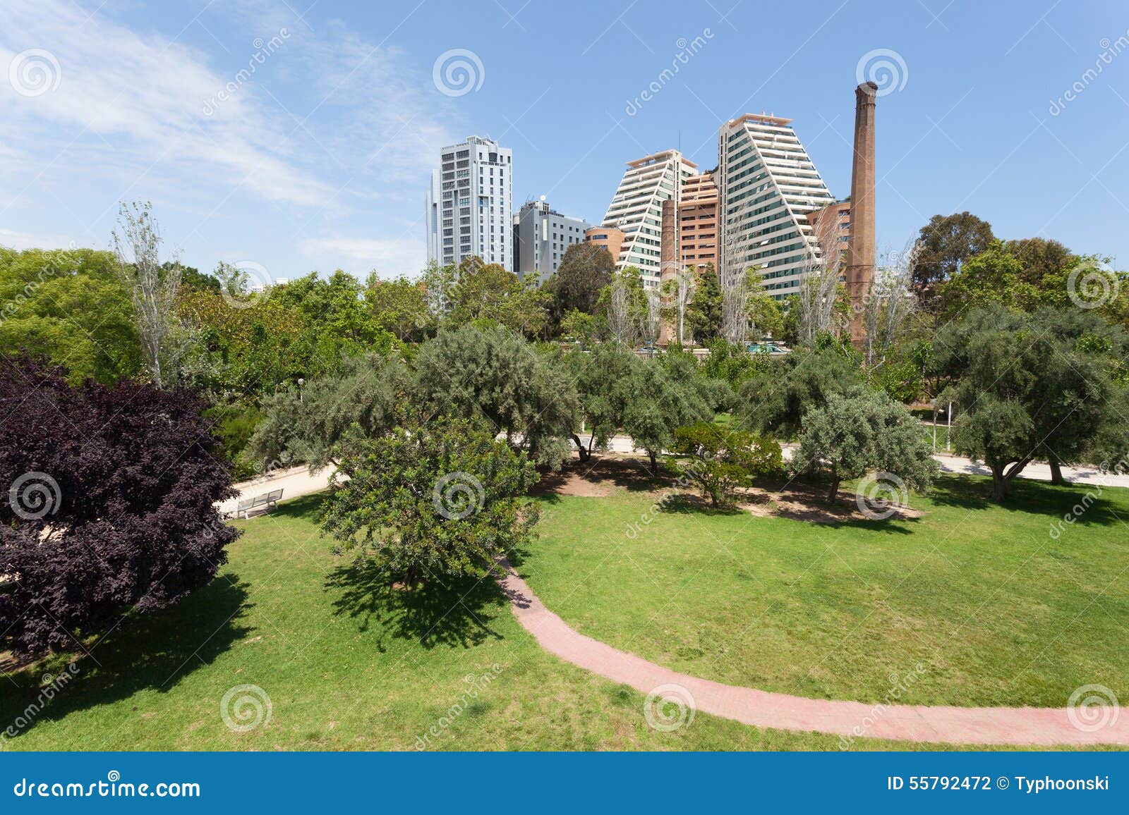 Turia Park in Valencia, Spain Stock Photo - Image of residential, park ...