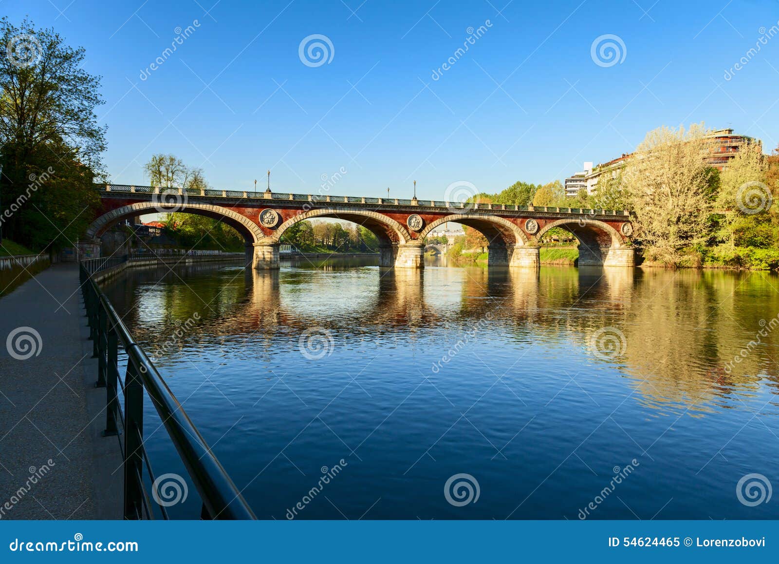 Turin bridge stock image. Image of travel, building, historical - 54624465