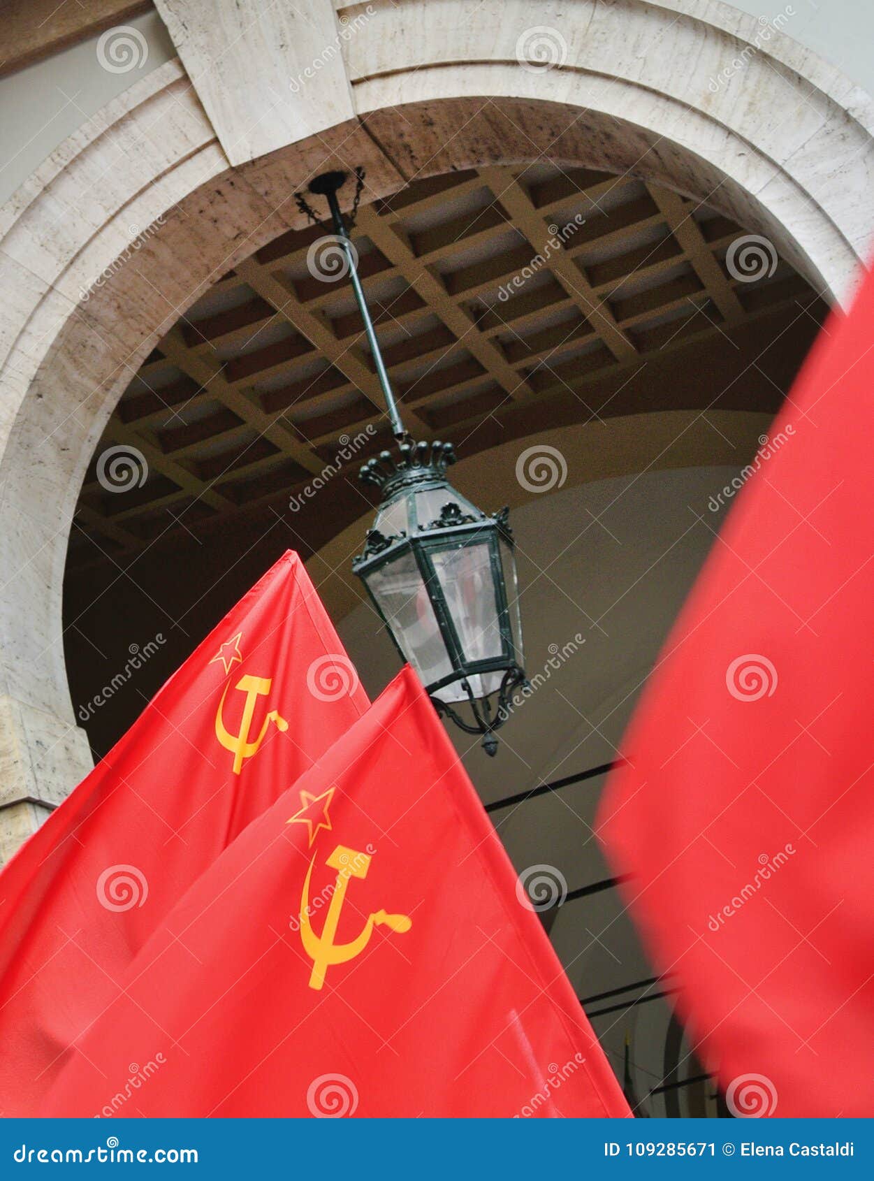 Turin, Italy - May 2010: Demonstration for Labor Day Red Flags and ...