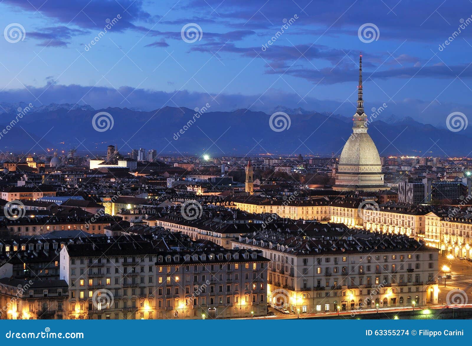 Turin landscape stock photo. Image of piedmont, neoclassic - 63355274