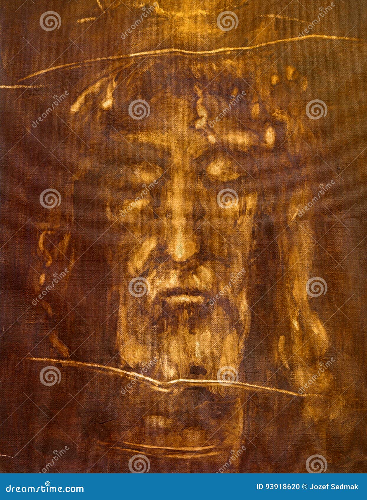 Turin - the Painting of Jesus Christ Face from Shroud of Turin by ... Turin - the Painting of Jesus Christ Face from Shroud of Turin by ...