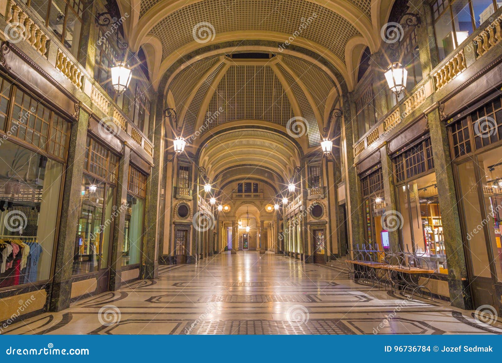 Turin - the Shopping Gallery at Night Stock Photo - Image of torino ...