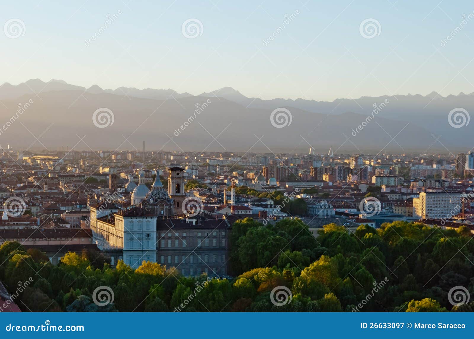 Turin (Torino), Italy, Panoramic View on Royal Pal Stock Image - Image ...