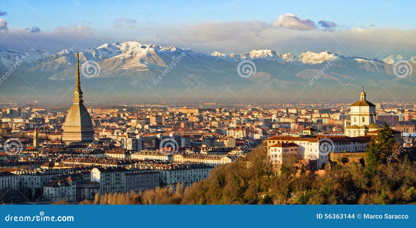 Turin (Torino), Mole Antonelliana and Alps Stock Photo - Image of hour ...