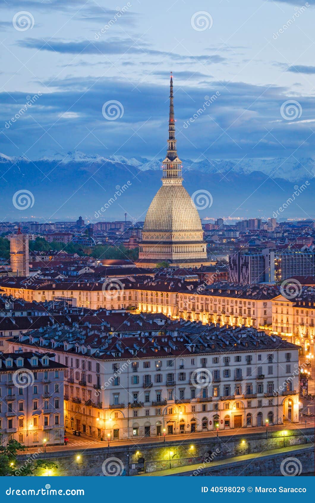 Turin (Torino), Mole Antonelliana and Piazza Vittorio Stock Image ...