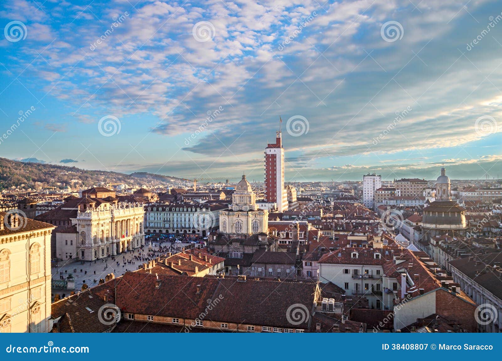 Turin (Torino), Panorama from the Bell Tower Stock Image - Image of ...