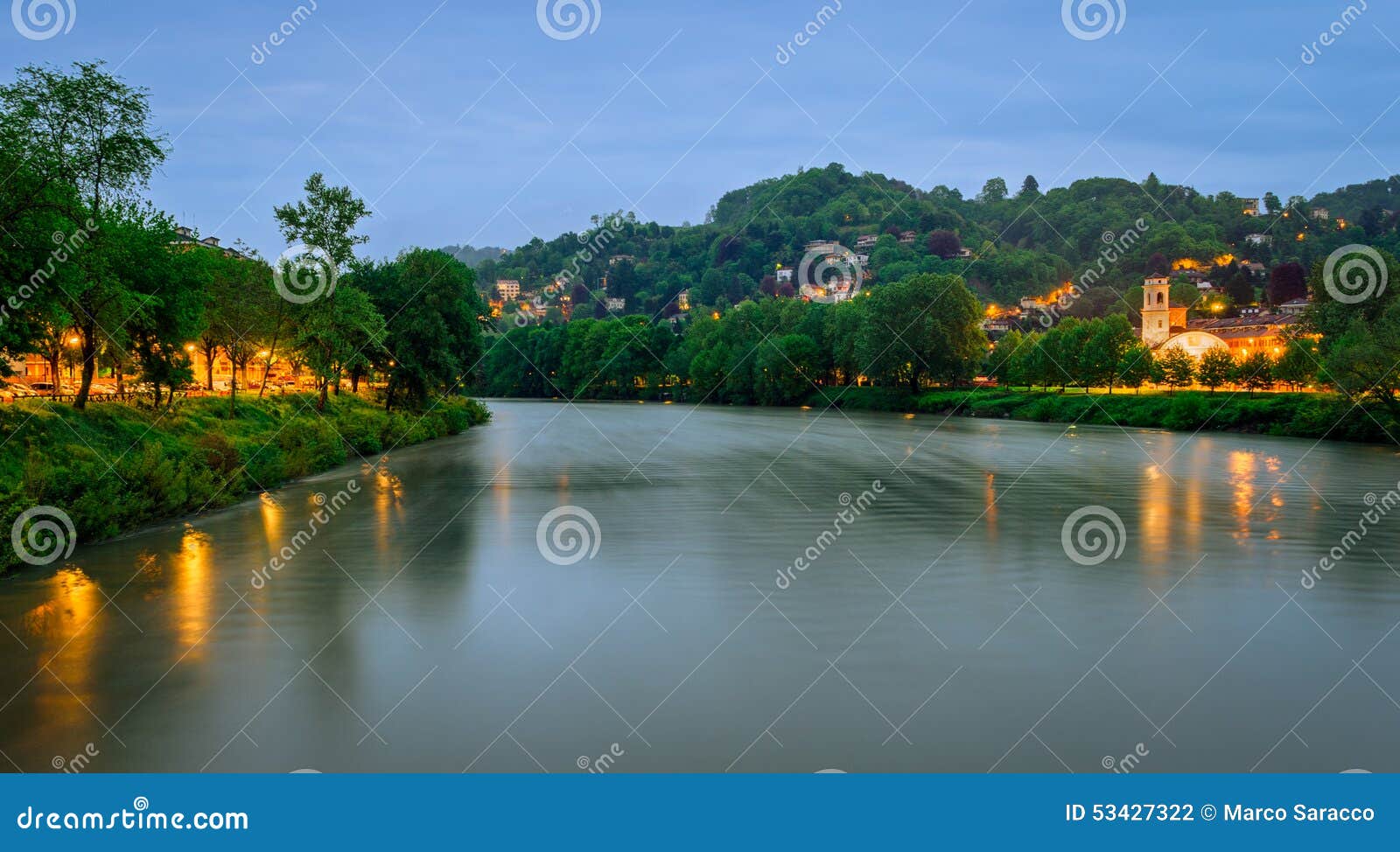 Turin (Torino), River Po and Hills Stock Photo - Image of italy ...