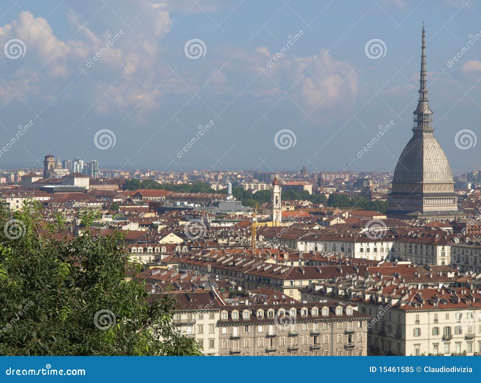 Turin view stock image. Image of birdeye, piedmont, aerial - 15461585