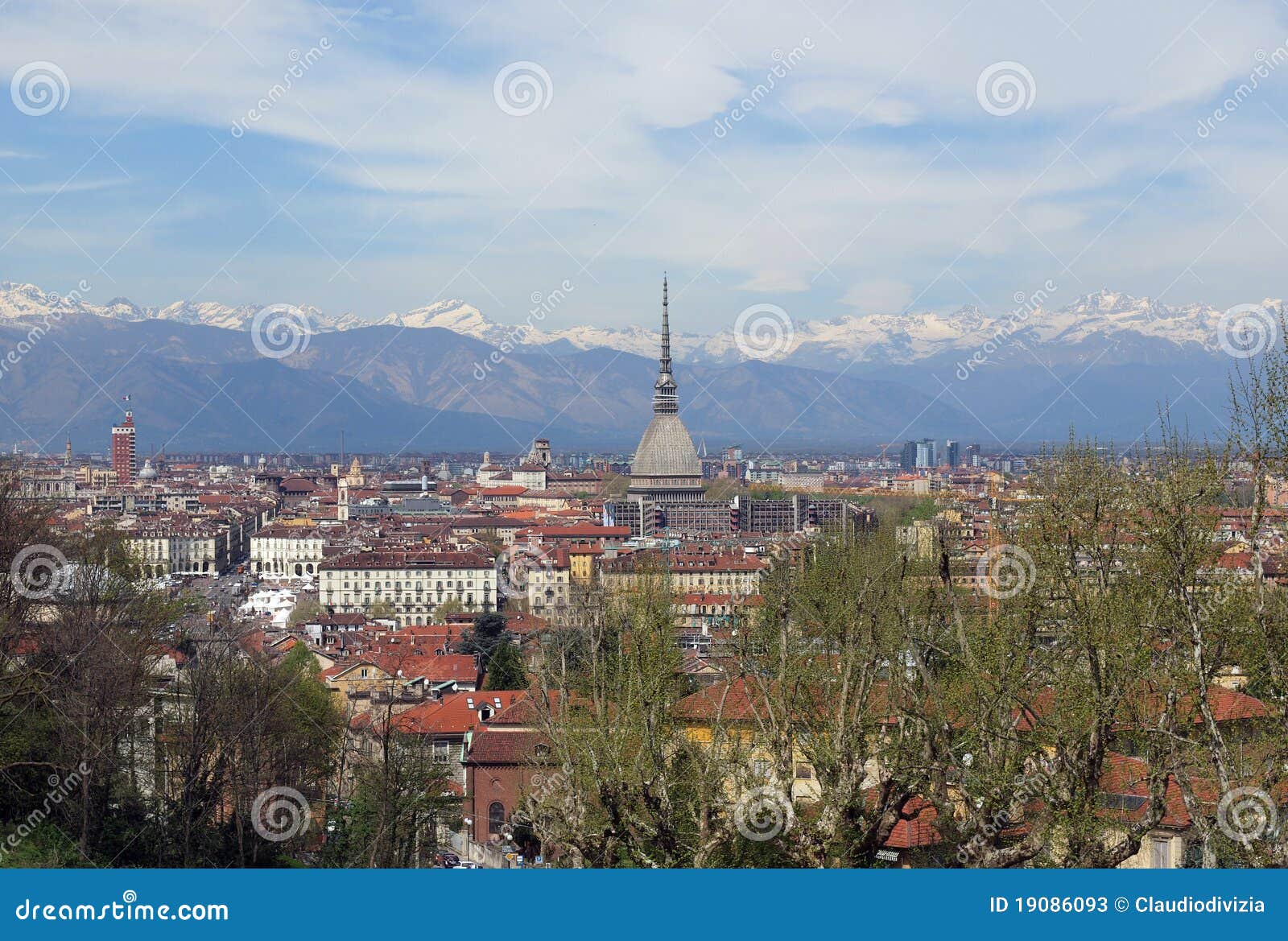 Turin view stock image. Image of town, mountains, skyline - 19086093