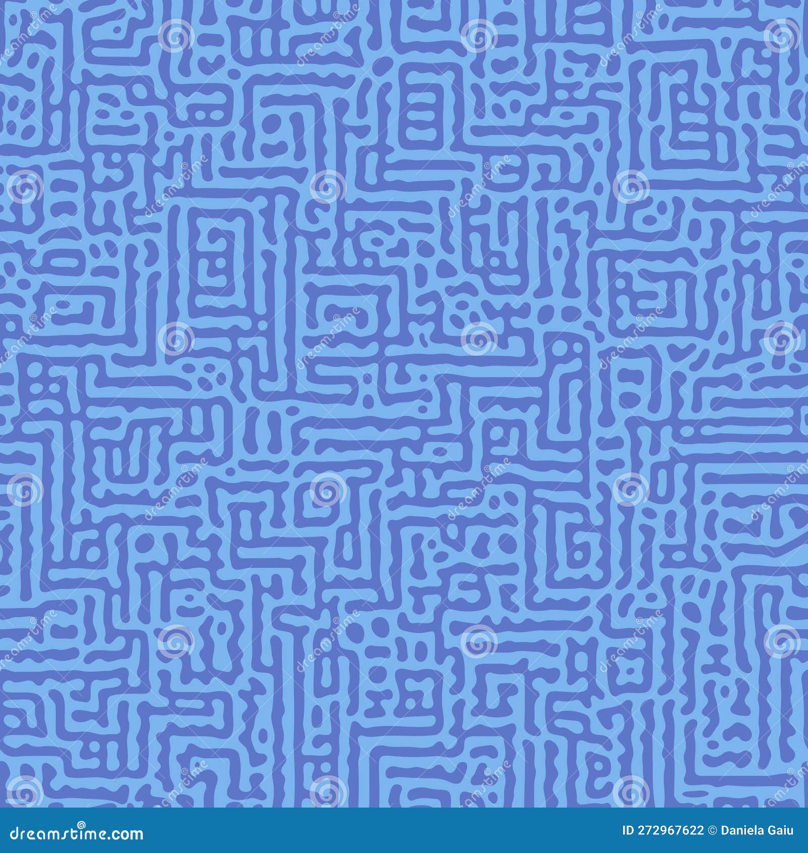Cerulean Blue Abstract Background, Turing Seamless Trippy Pattern ...