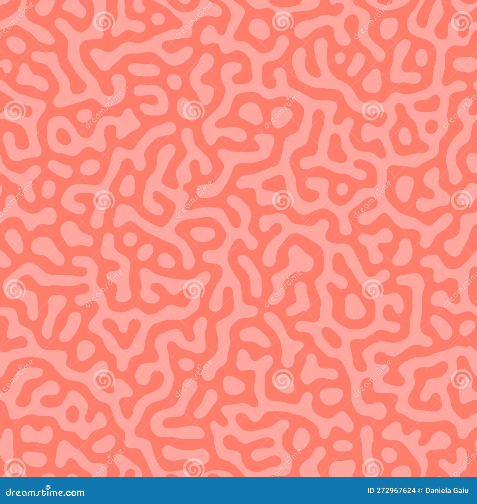 Coral Orange Abstract Background Turing Seamless Trippy Pattern