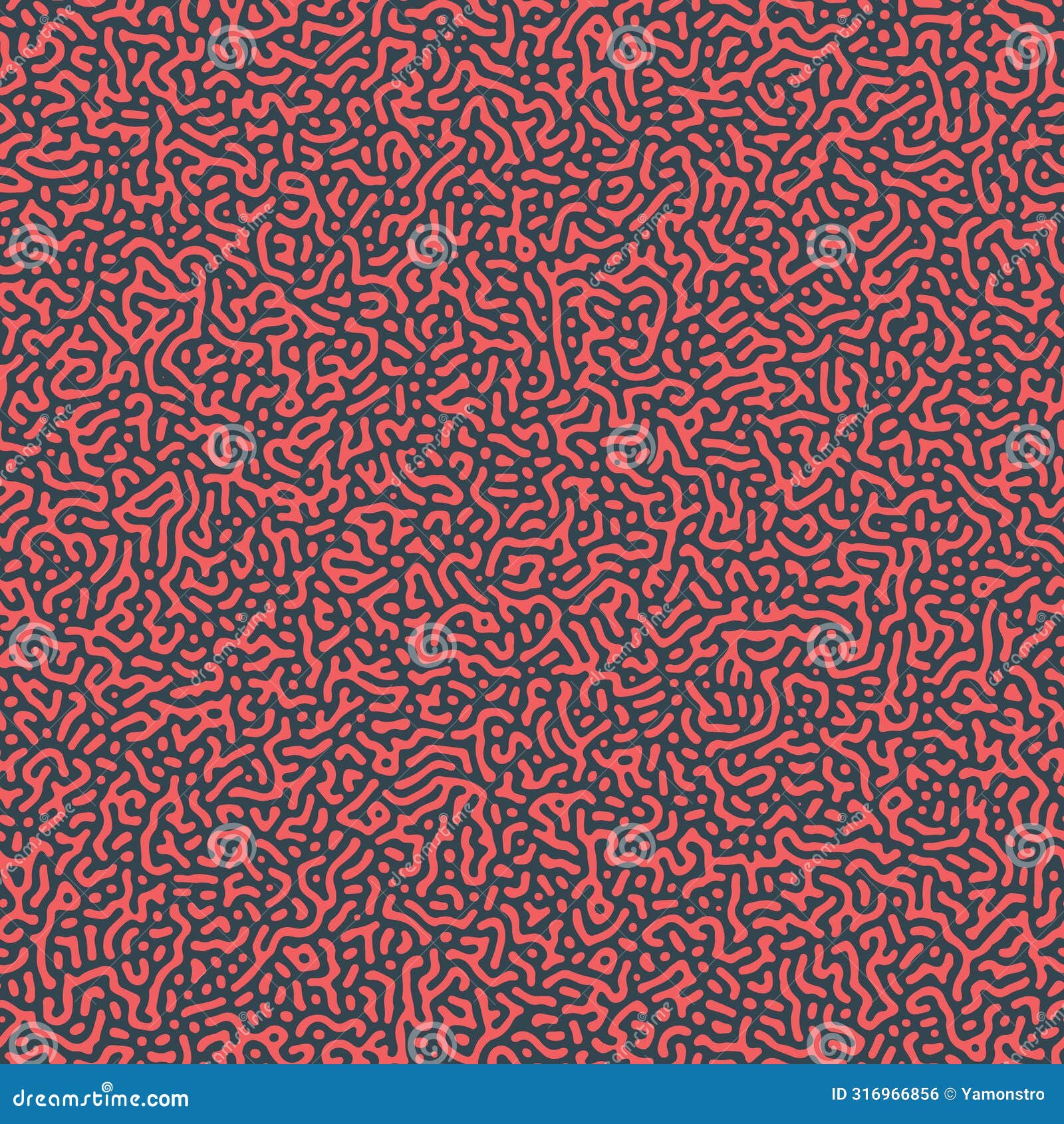 Turing Diffusion Seamless Pattern Vector Fashionable Red Black Abstract Background Stock Vector ...