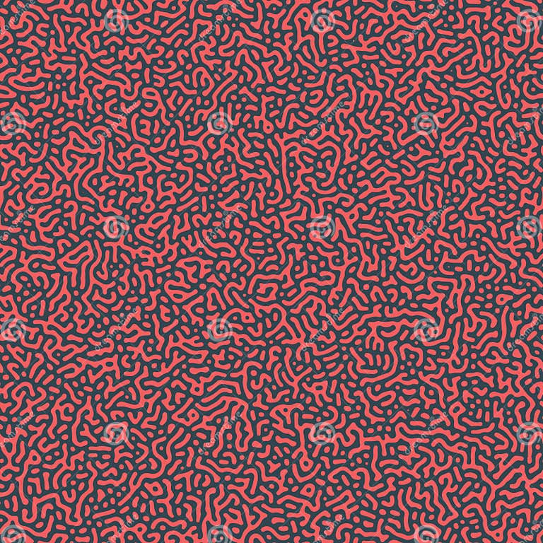 Turing Diffusion Seamless Pattern Vector Fashionable Red Black Abstract ...