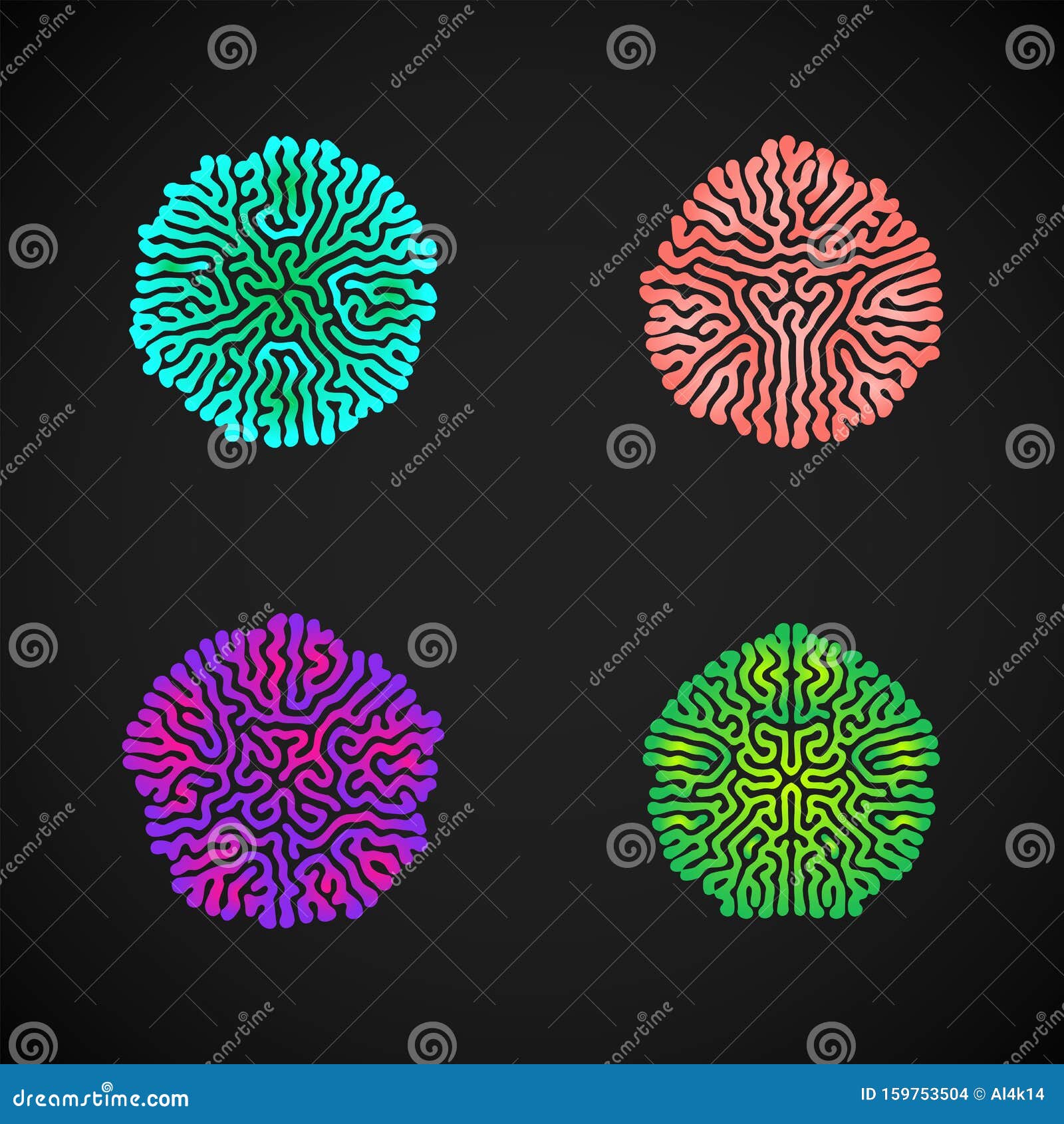 Turing Morphogenesis Reaction Diffusion Pattern Vector Illustration ...