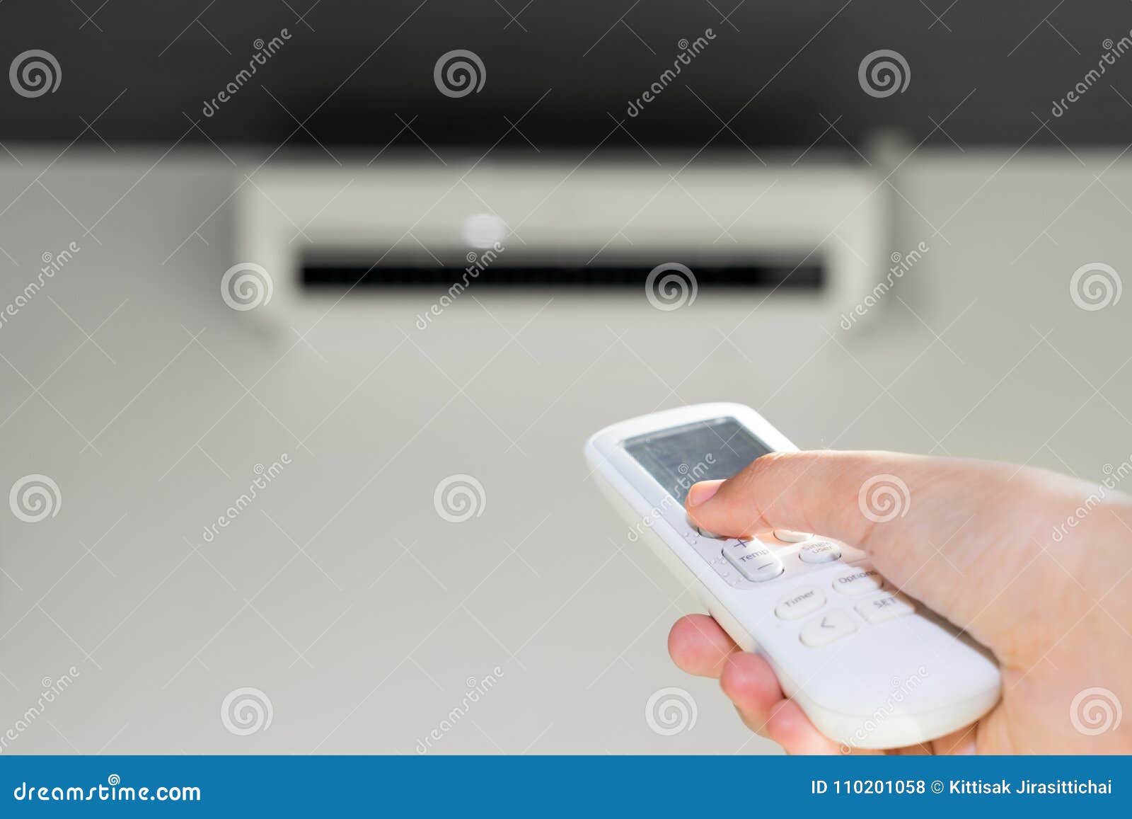 Turing on, Turning Off the Air Condition by Remote Control Stock Photo ...