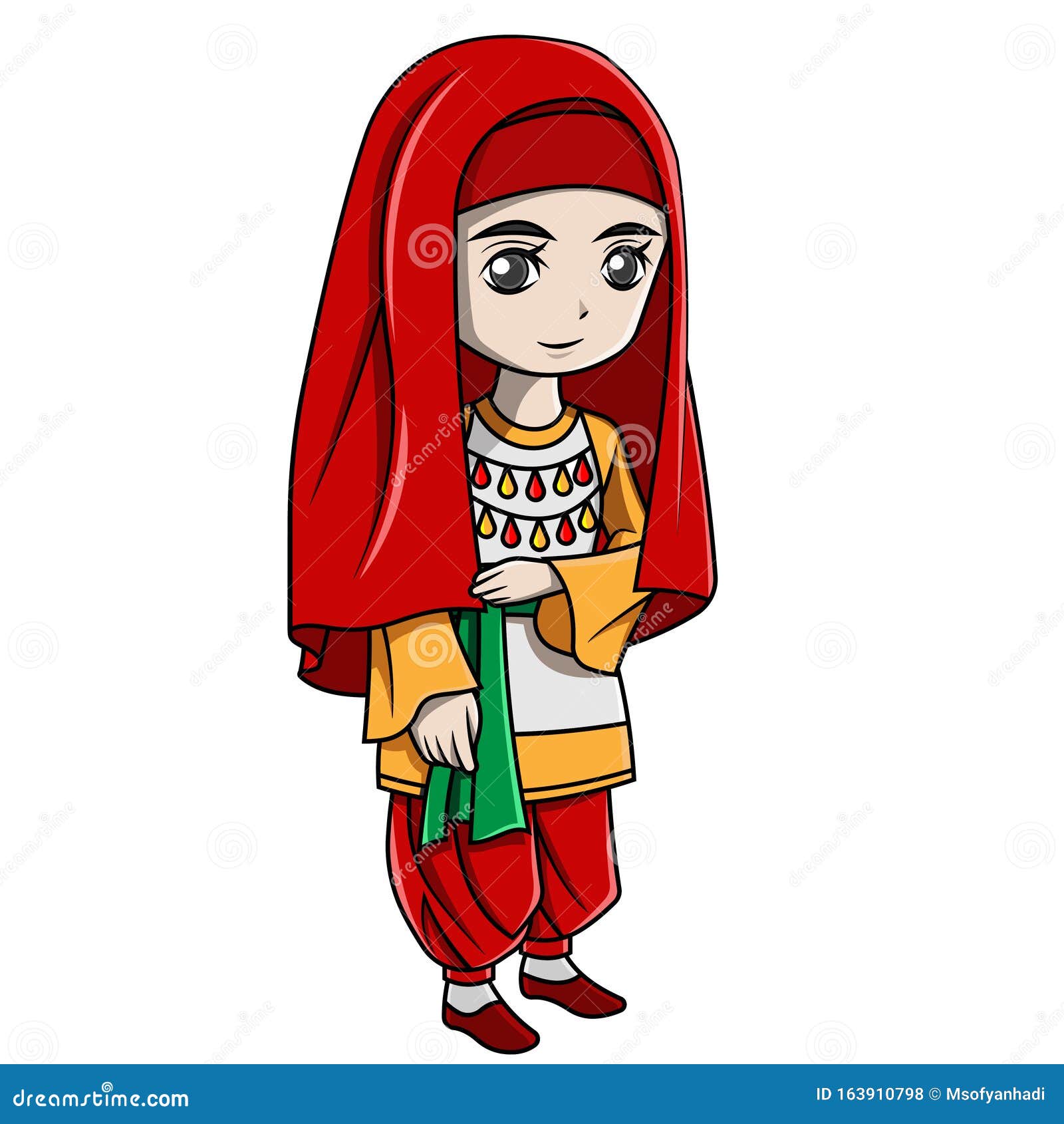Cartoon Girl Wearing Turkish Costume Stock Vector - Illustration of ...
