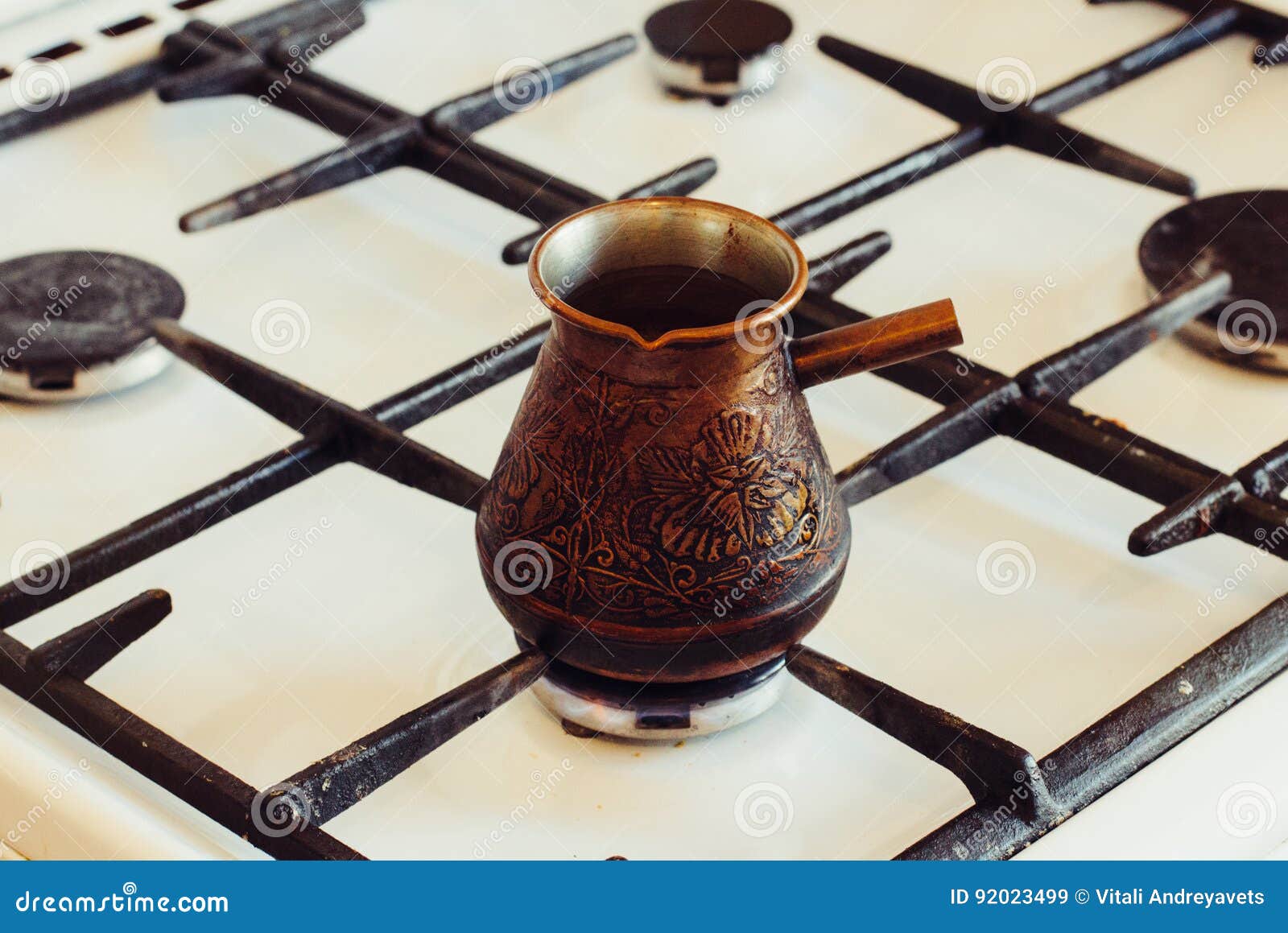 Turka With Coffee On The Gas Stove Royalty-Free Stock Photography ...