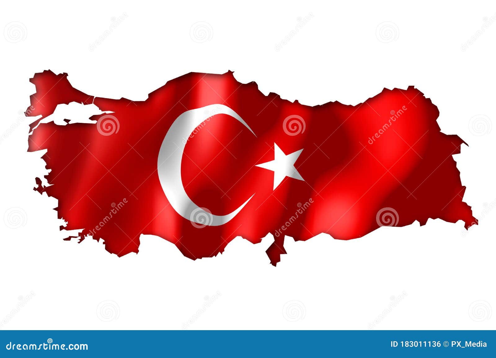 Turkey - Country Flag and Border Shape Stock Illustration ...