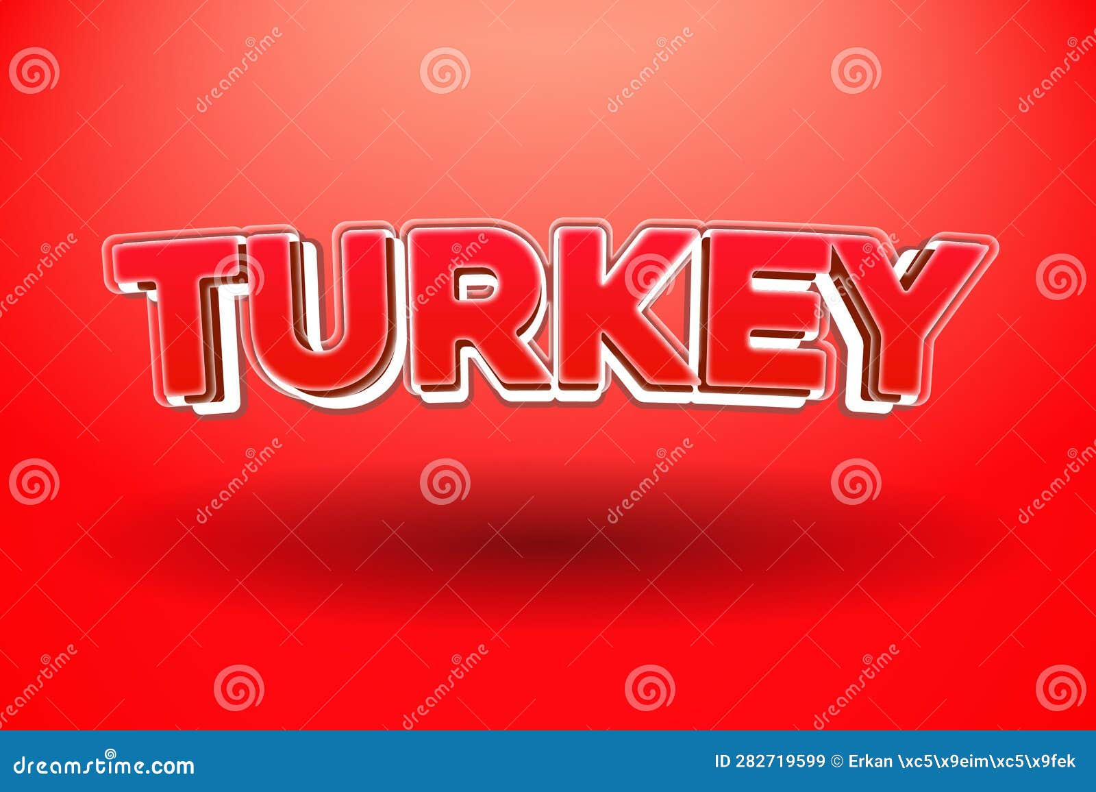 Turkey Word Logo Design with 3d Bold Text Effect Stock Illustration ...