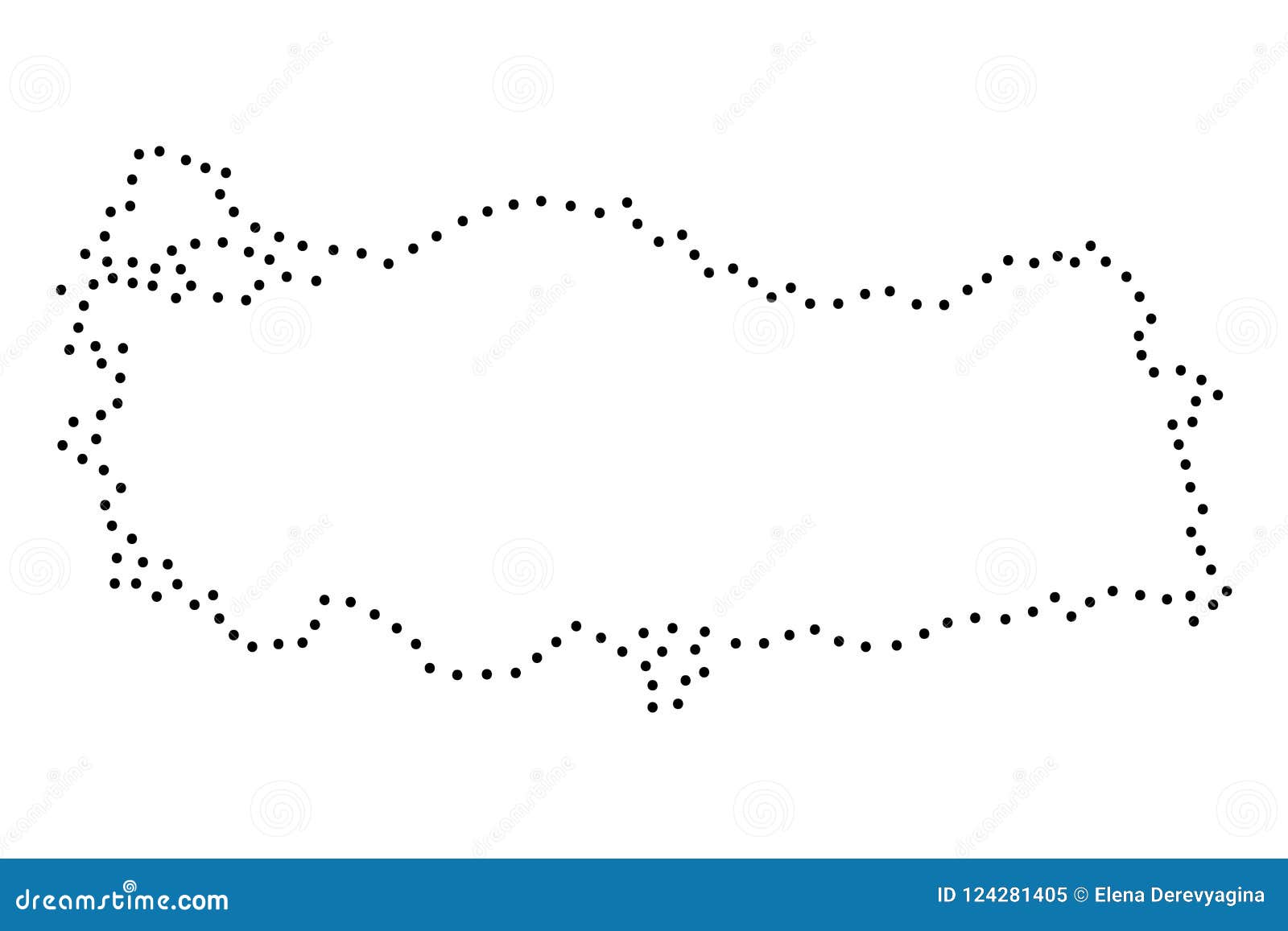 Turkey Abstract Schematic Map from the Black Dots Along the Perimeter ...