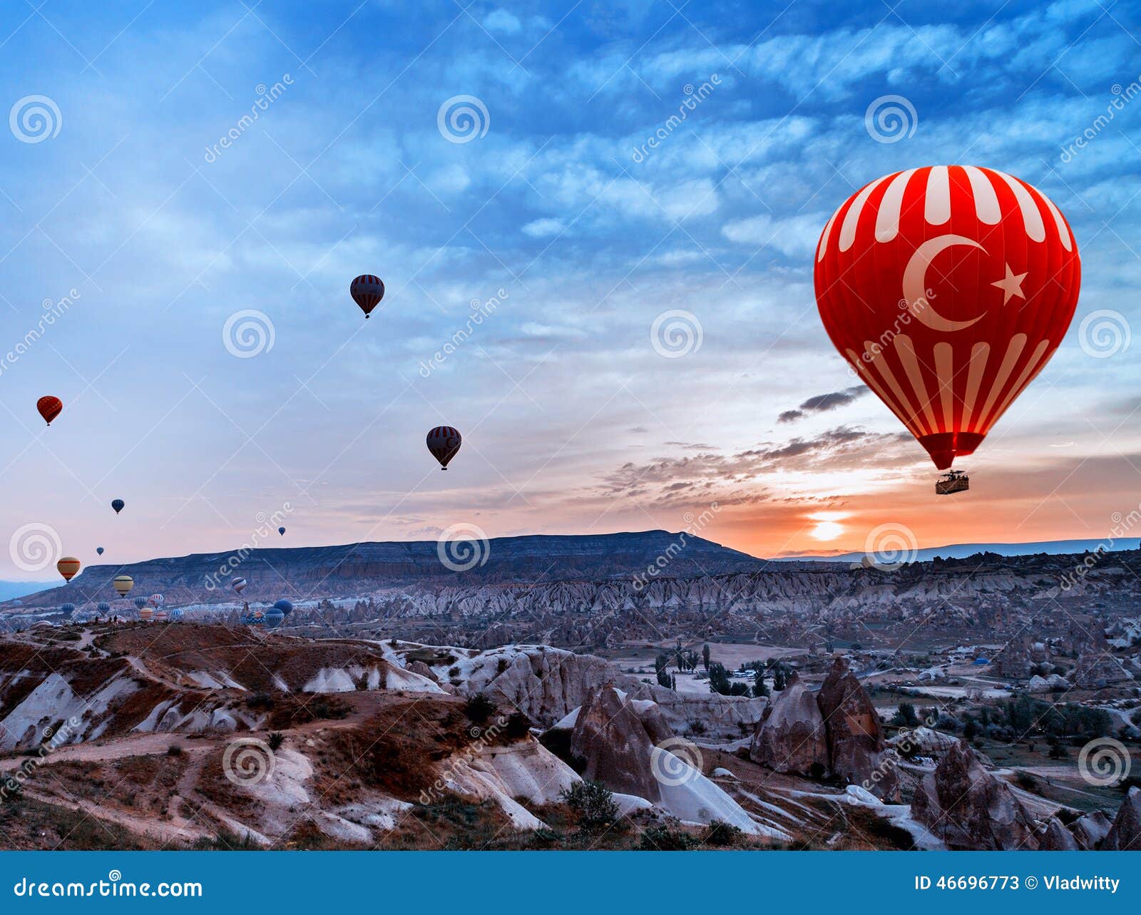 Turkey Air Balloon Flying Cappadocia Stock Image - Image of basket ...
