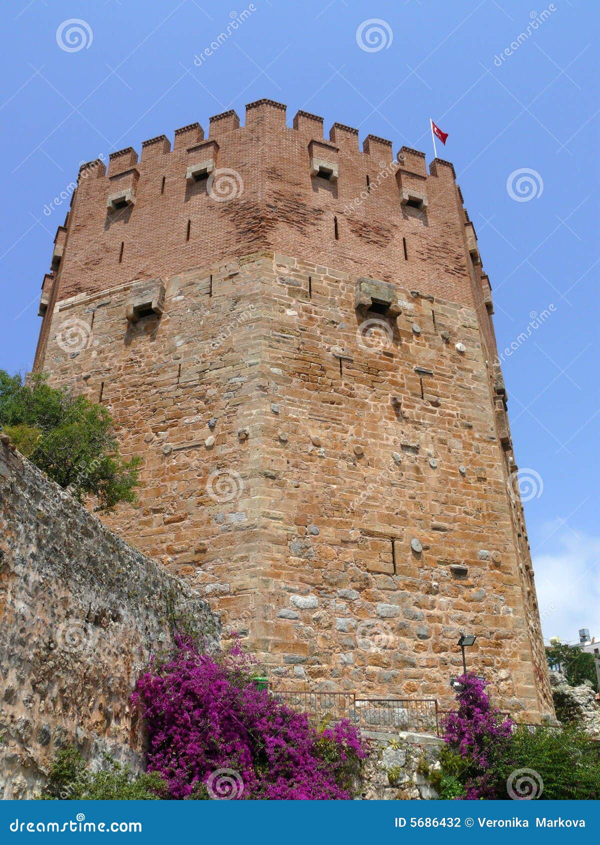 Turkey, Alanya - Red tower stock photo. Image of building - 5686432