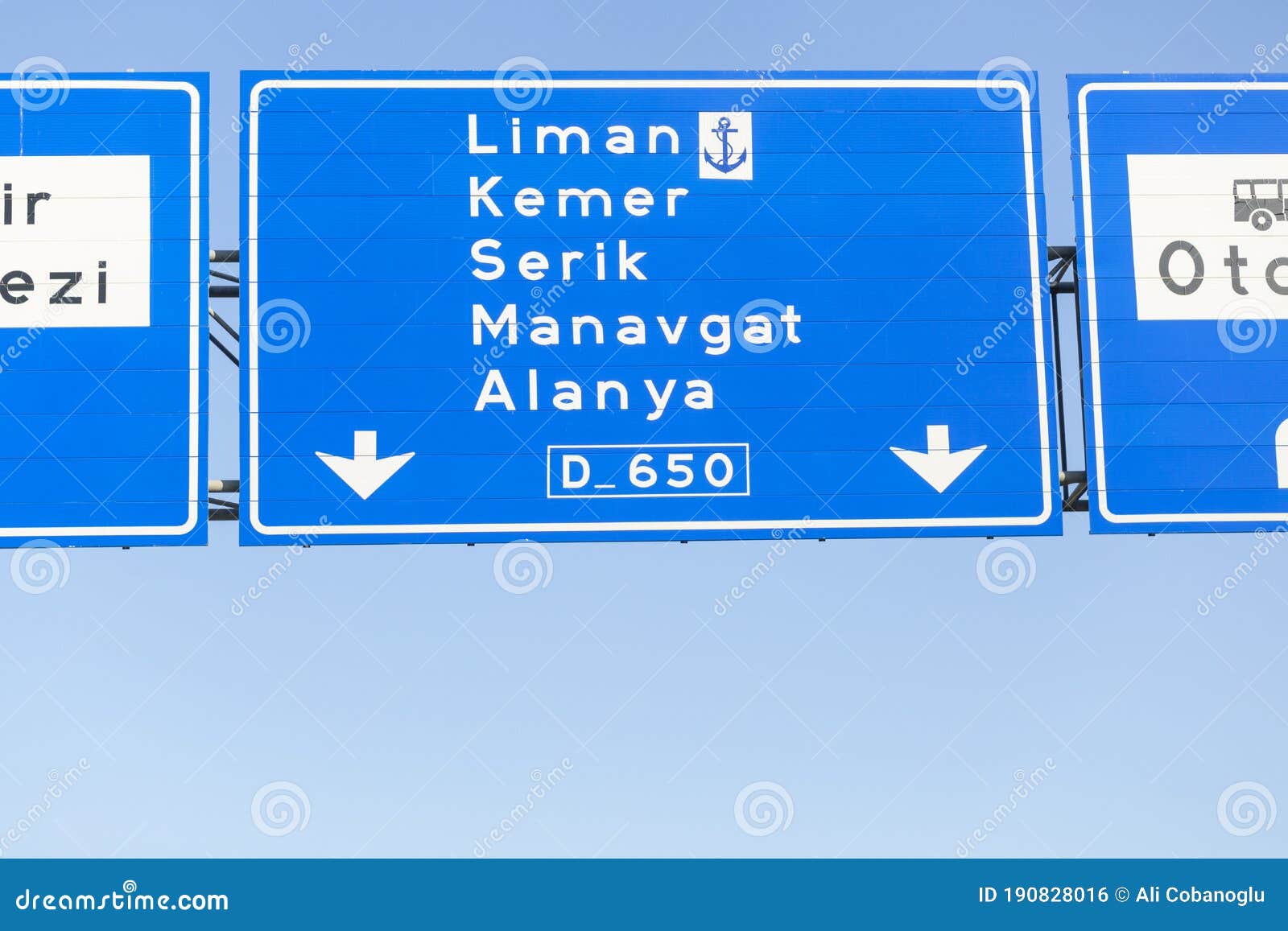 Turkey / Antalya City Road Signs Stock Photo - Image of blue, oludeniz ...