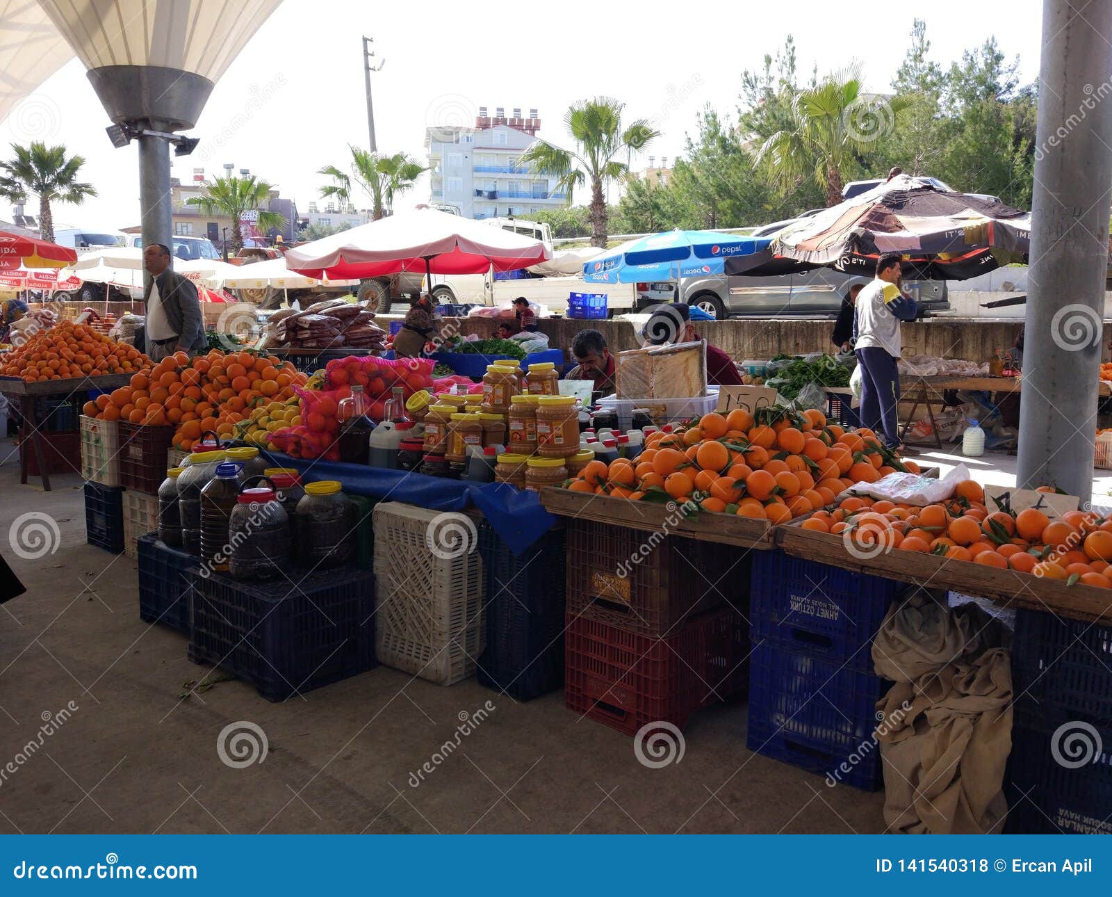 Turkish Bazaar Fruit and Vegetable Stall Editorial Stock Photo - Image ...