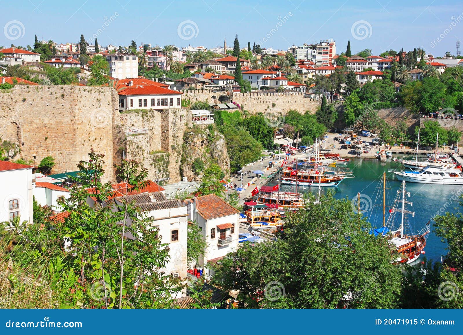 Turkey. Antalya Town. View of Harbor Stock Image - Image of cityscape ...