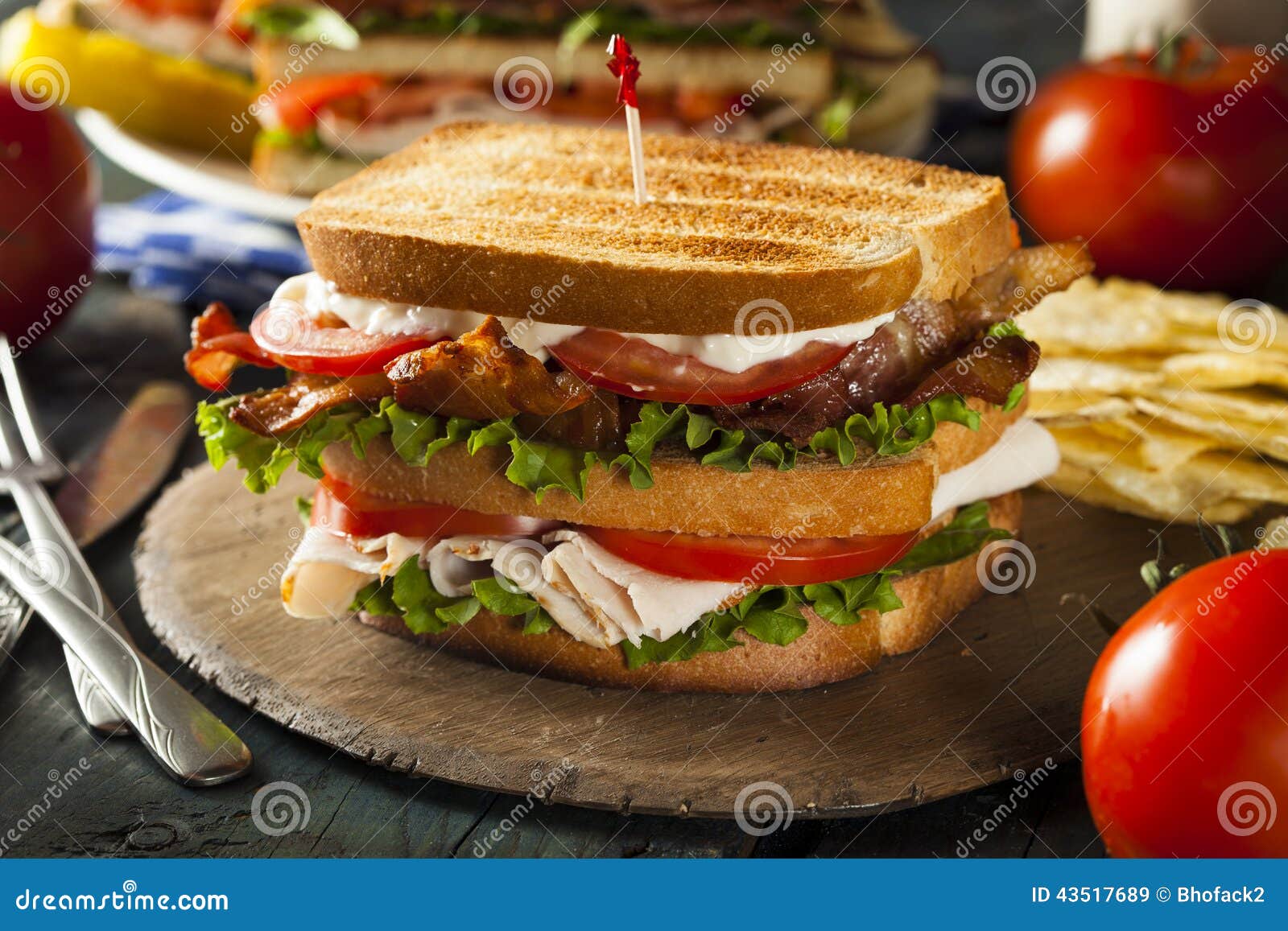 Turkey and Bacon Club Sandwich Stock Image - Image of meat, fresh: 43517689