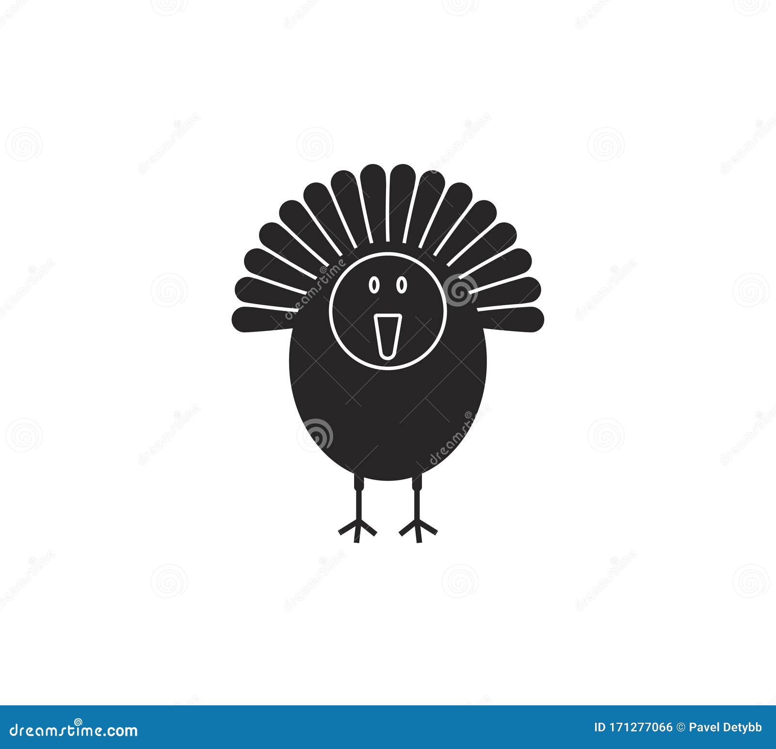 Turkey, Bird Icon. Vector Illustration, Flat Design Stock Illustration ...