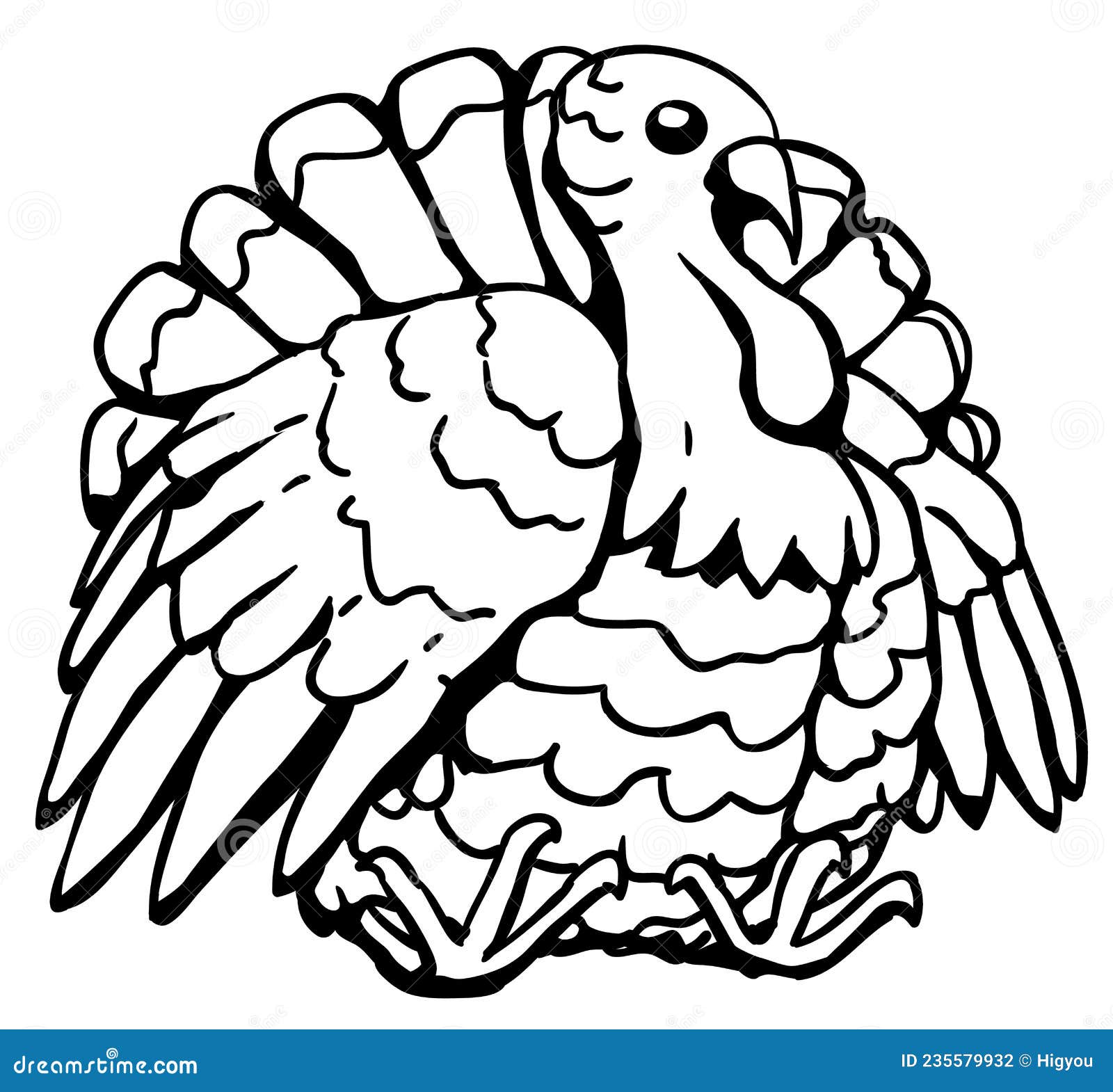 Turkey Bird Stencil stock vector. Illustration of overweight - 235579932