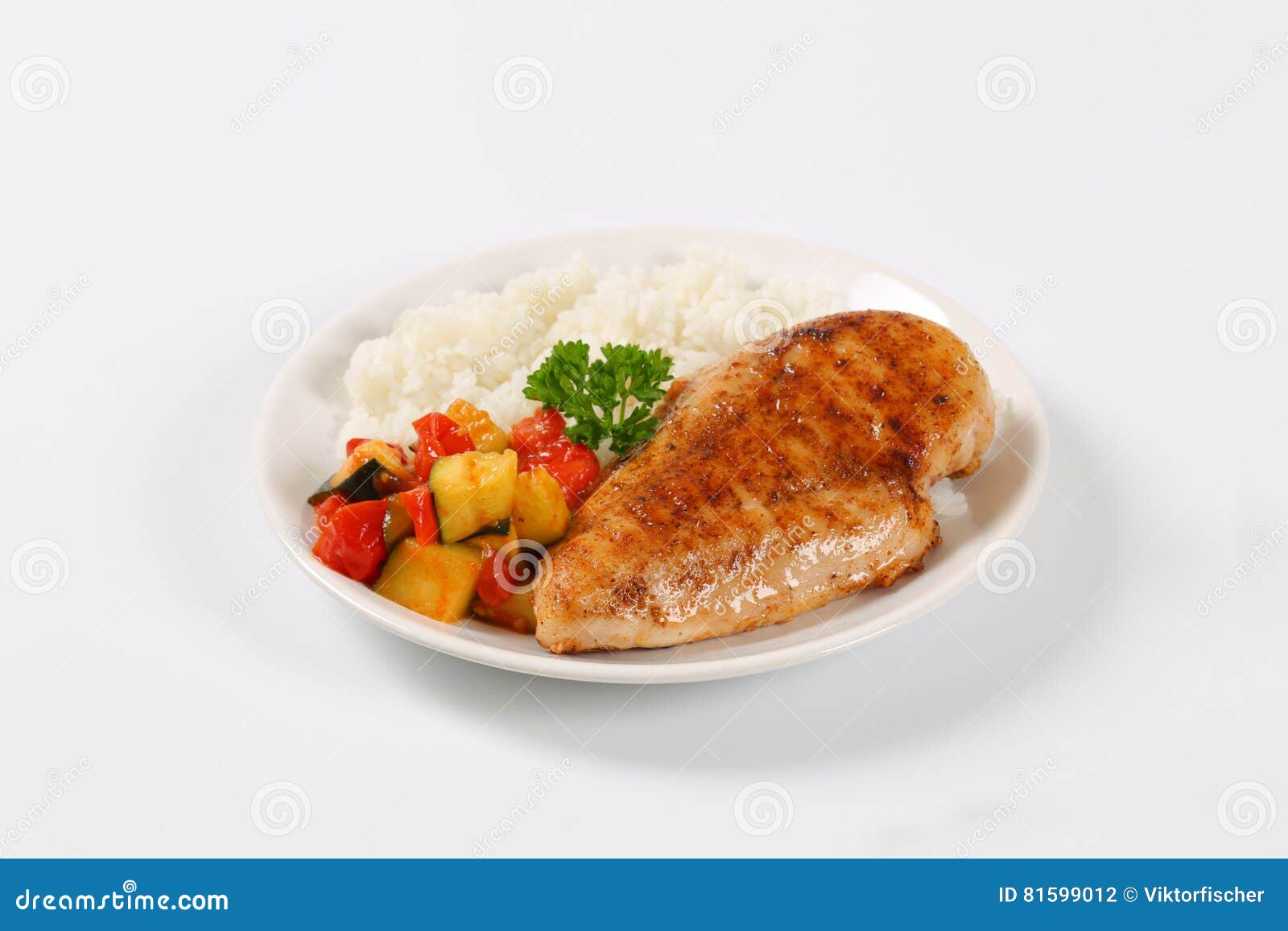 Turkey Breast with Rice and Vegetables Stock Photo - Image of courgette ...