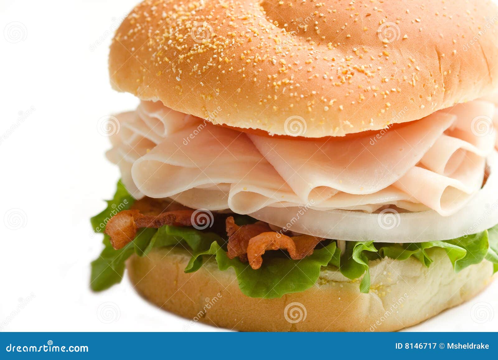 Turkey on Bun stock image. Image of turkey, bacon, food - 8146717