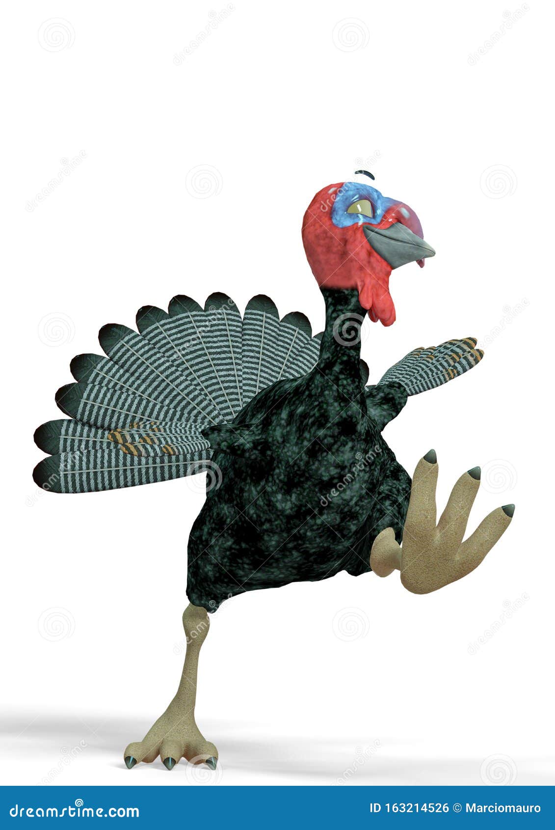 Turkey Cartoon is Happy and Walking Stock Illustration - Illustration ...
