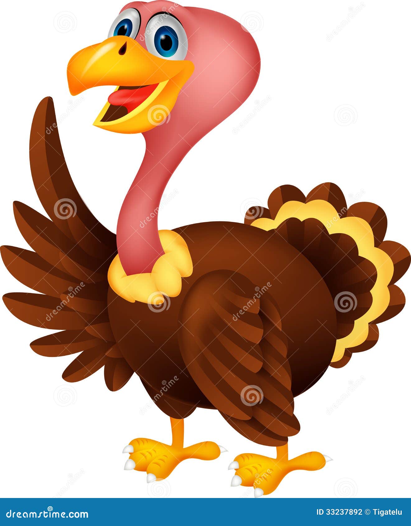 Turkey cartoon waving stock vector. Illustration of posing - 33237892