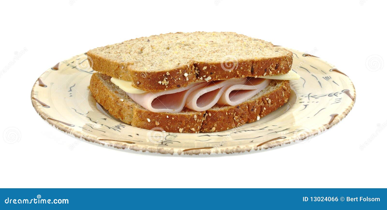 Turkey and cheese sandwich stock photo. Image of items - 13024066