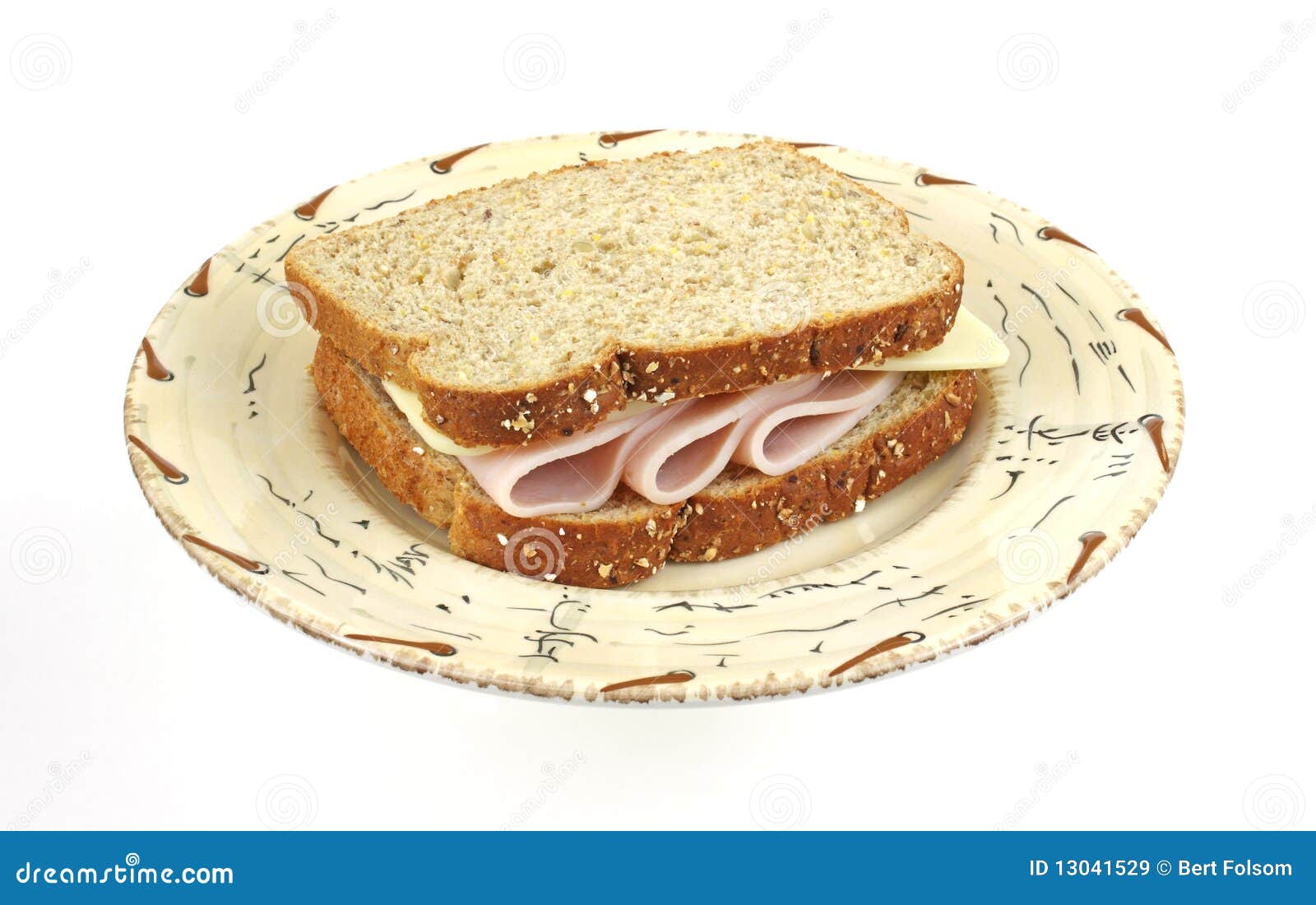 Turkey and cheese sandwich stock image. Image of brown - 13041529