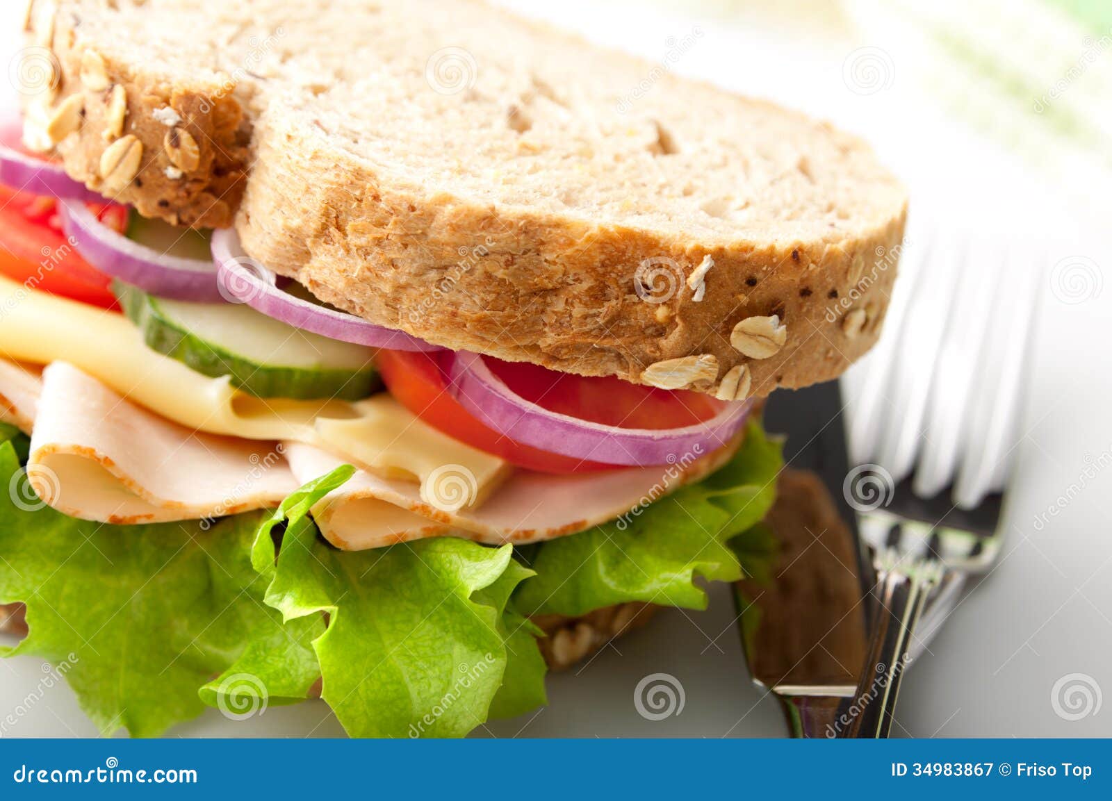 Turkey and Cheese Sandwich stock image. Image of turkey - 34983867